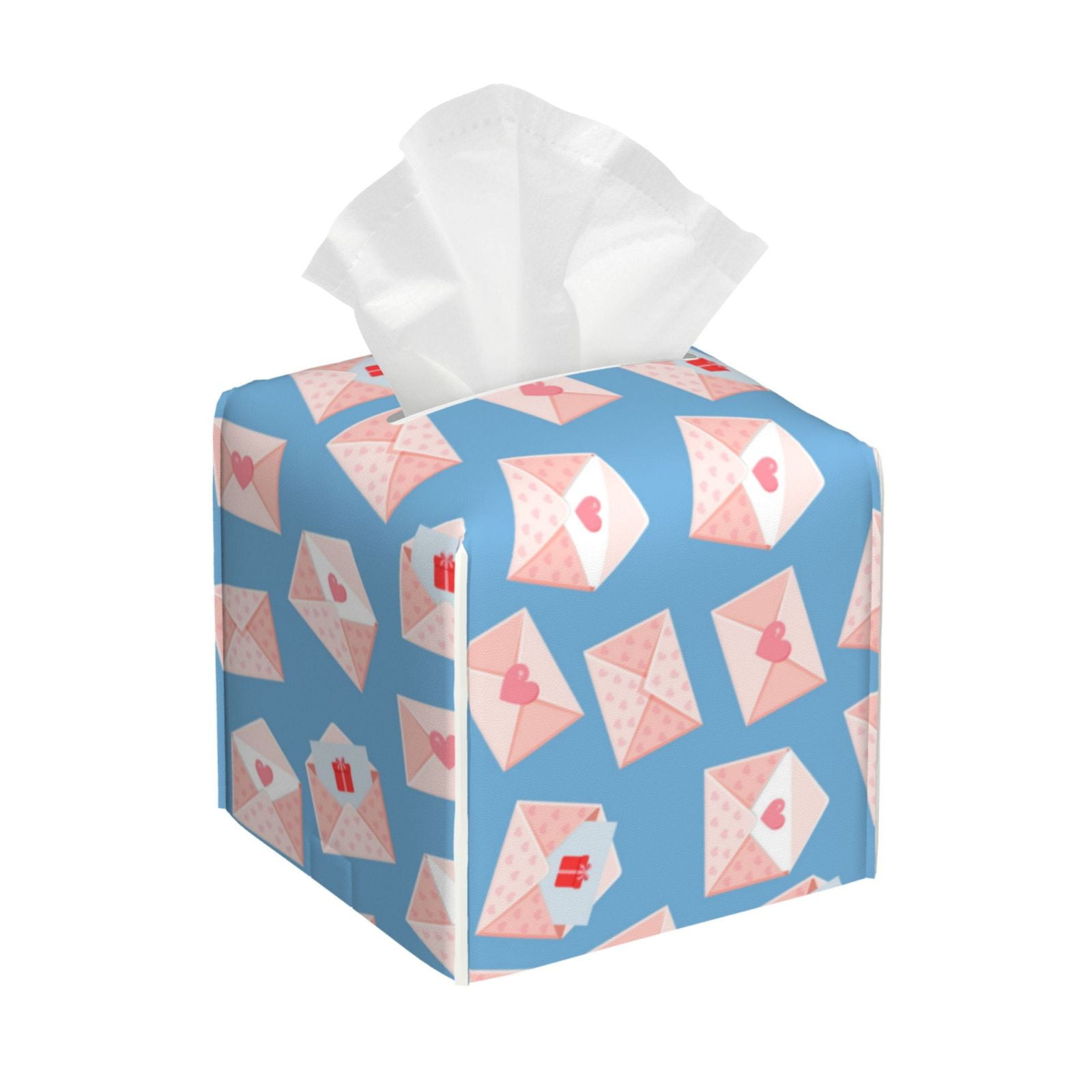 Tissue Box Cover, envelope Pattern pink Leather Tissue Box Holder ...