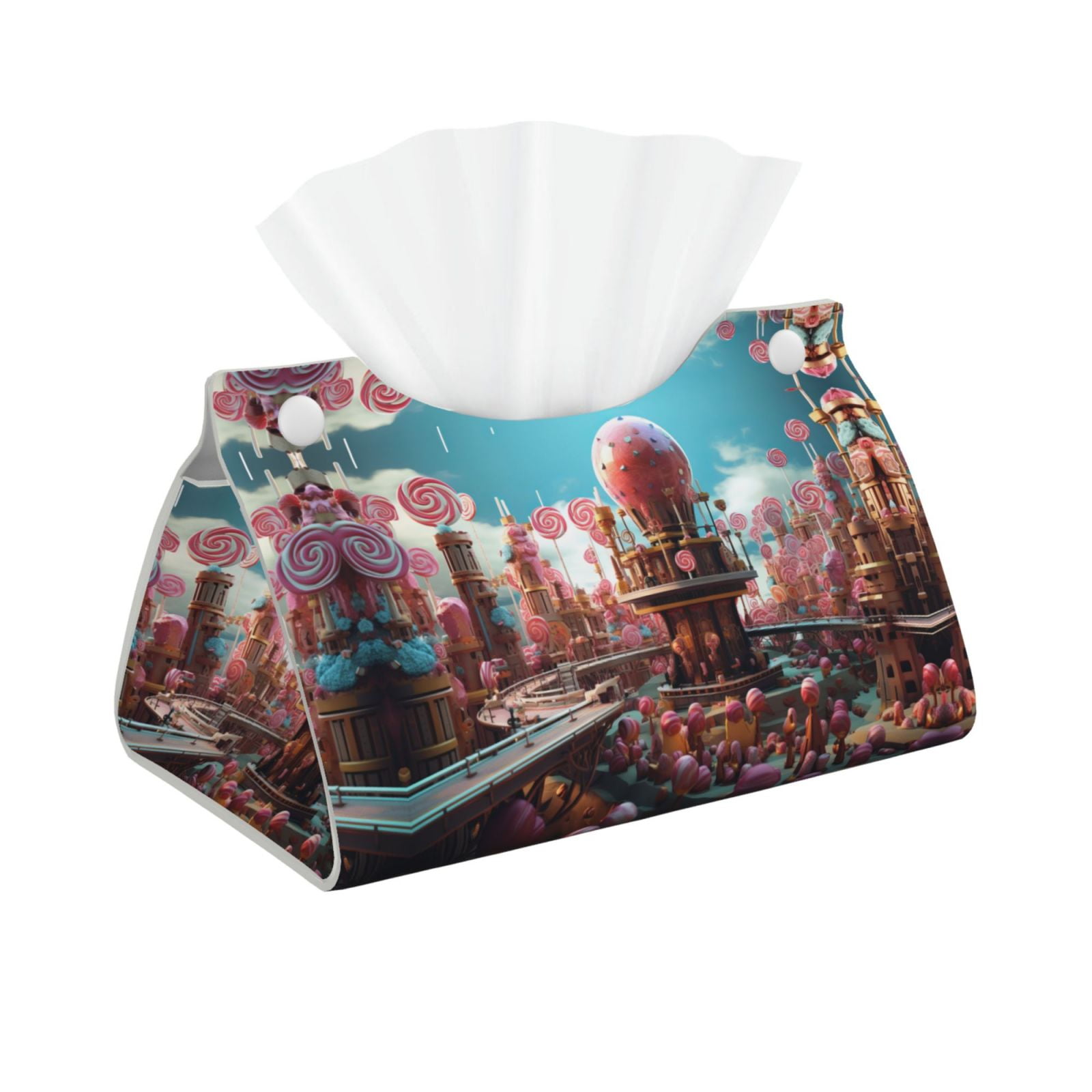 Tissue Box Cover, fairy-tale-world-with-delicious-candy Rectangular ...