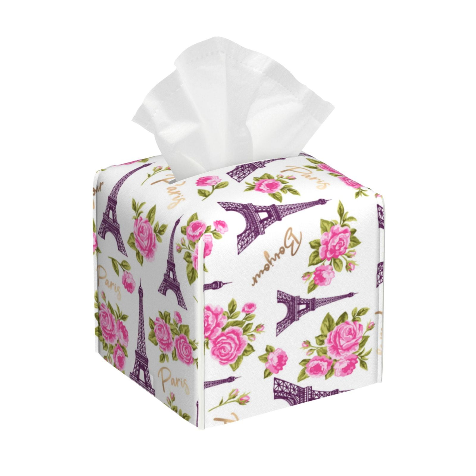 Tissue Box Cover flower Tower rose Tissues Boxes Holder Organizer ...