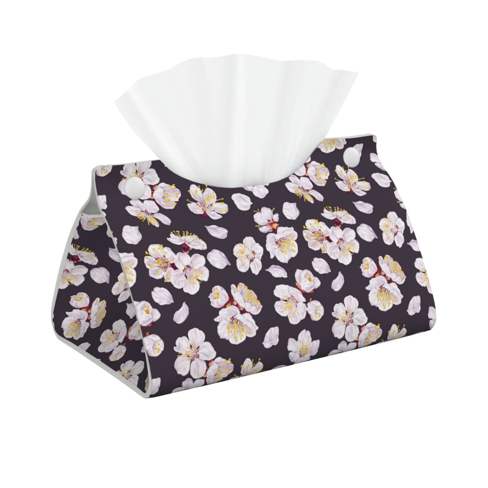 Tissue Box Cover flowers berry blossom black Tissues Boxes Holder ...
