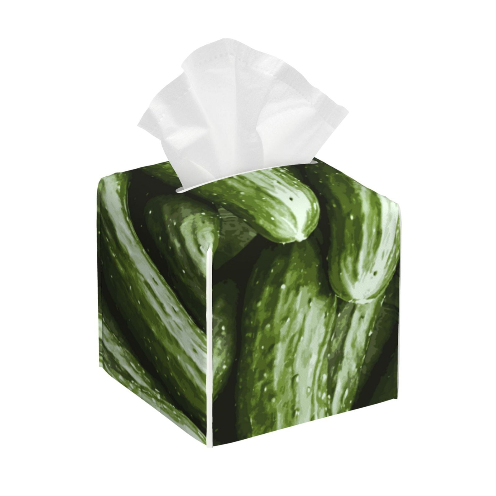 Tissue Box Cover, funny Cucumber Leather Tissue Box Holder - Tissue ...