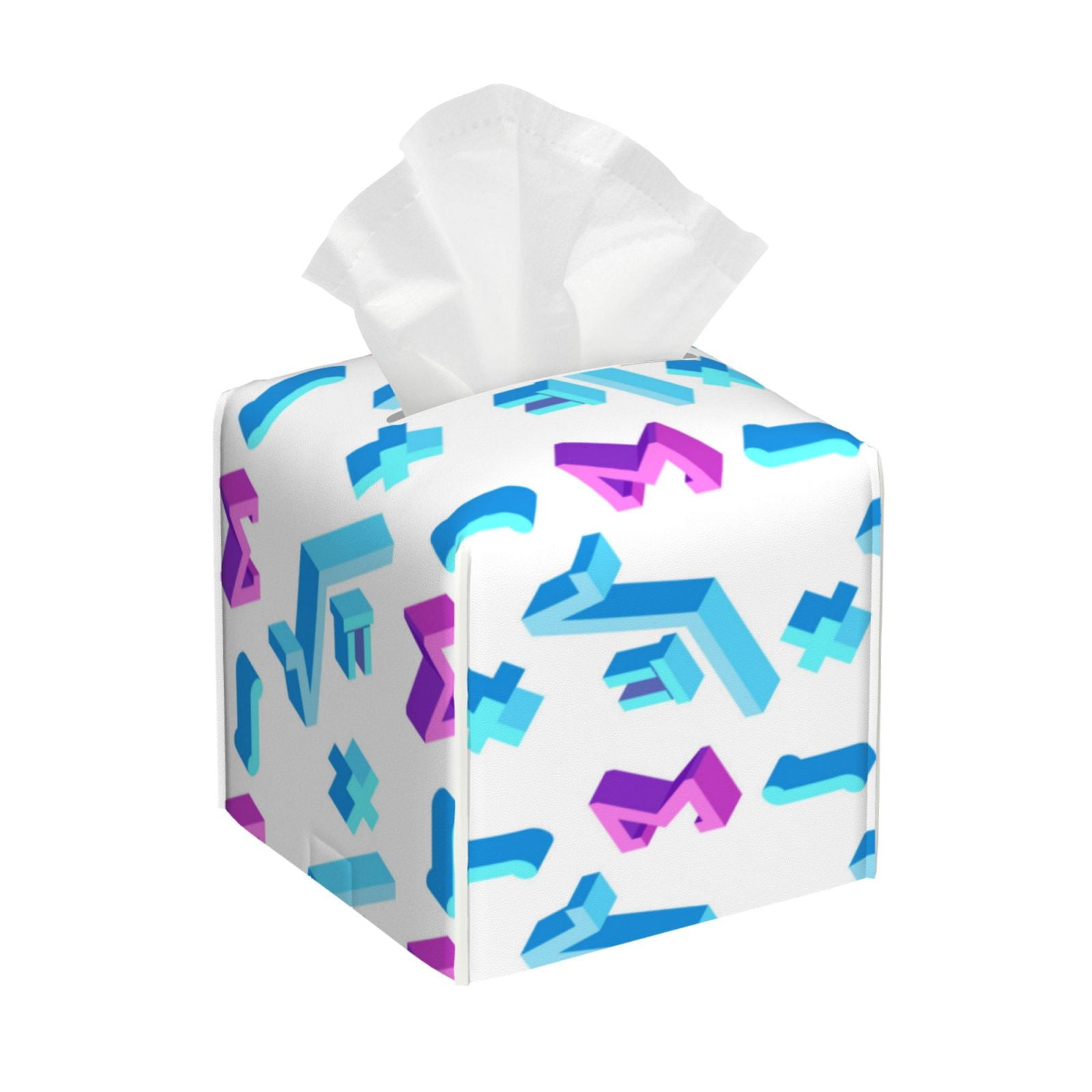 Tissue Box Cover, funny Math Symbol Print Leather Tissue Box Holder ...