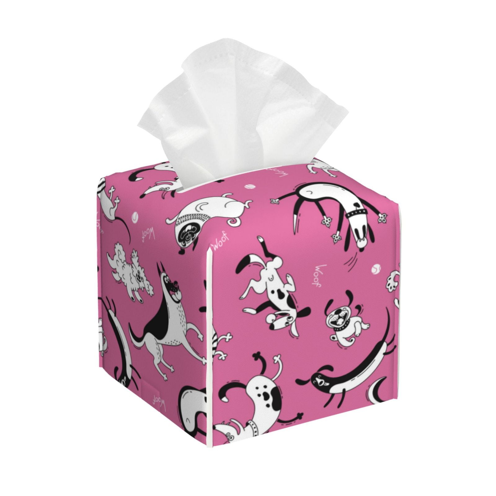 Tissue Box Cover funny dog Tissues Boxes Holder Organizer, Leather ...