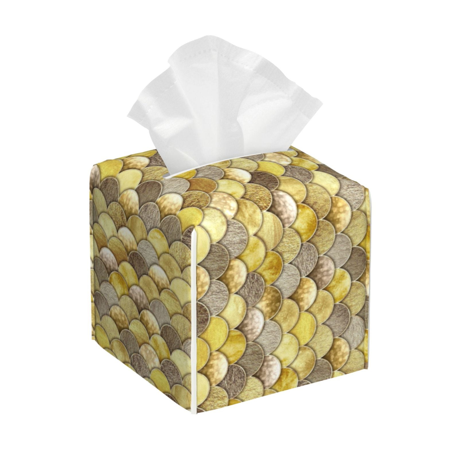 Tissue Box Cover golden glittering fish scale Tissues Boxes Holder ...