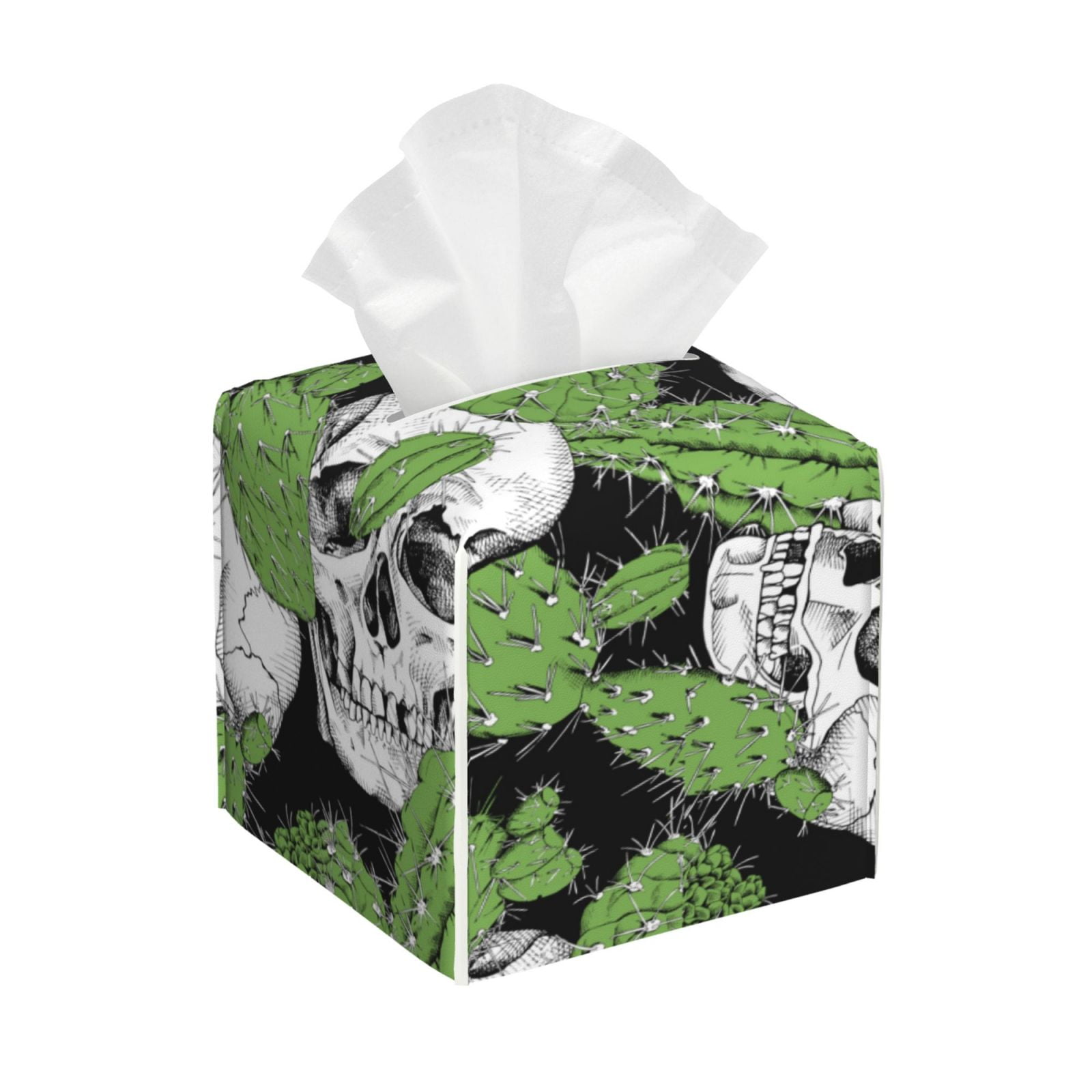Tissue Box Cover green Cactus skull Tissues Boxes Holder Organizer ...