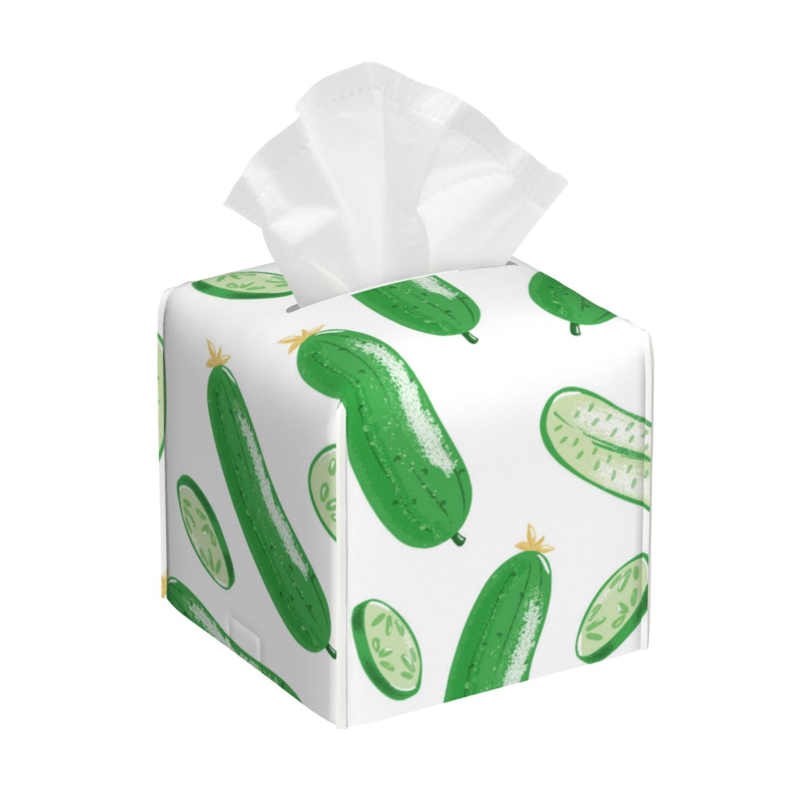 Tissue Box Cover, green Cucumber Leather Tissue Box Holder - Tissue ...