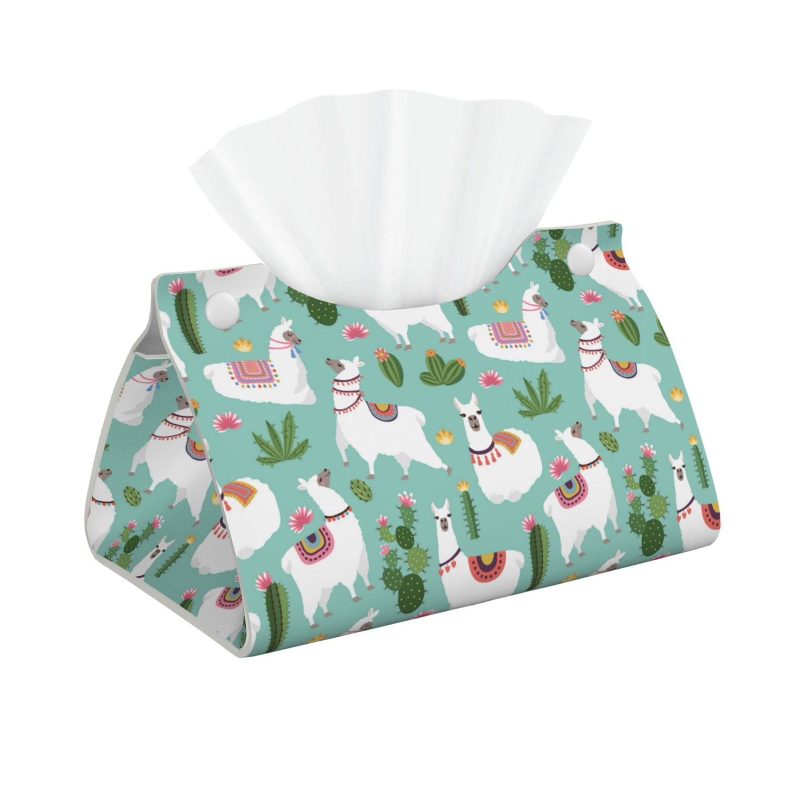 Tissue Box Cover green lama alpacas cactus cute Tissues Boxes Holder ...