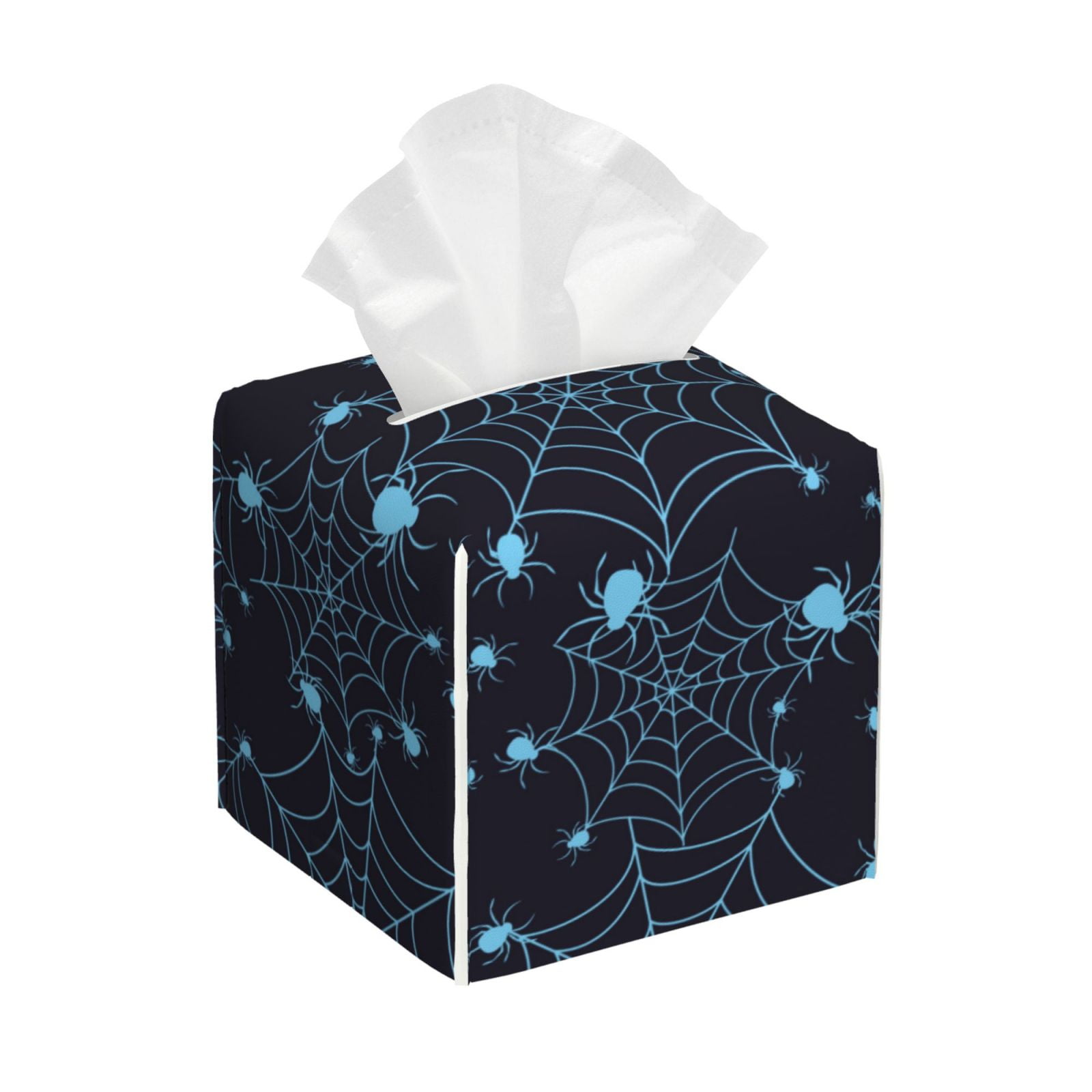 Tissue Box Cover halloween blue spiderweb cobweb Tissues Boxes Holder ...