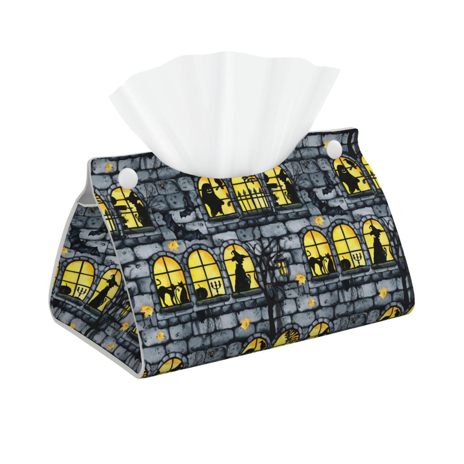 Tissue Box Cover, halloween elements Rectangular Leather Tissue Holder ...