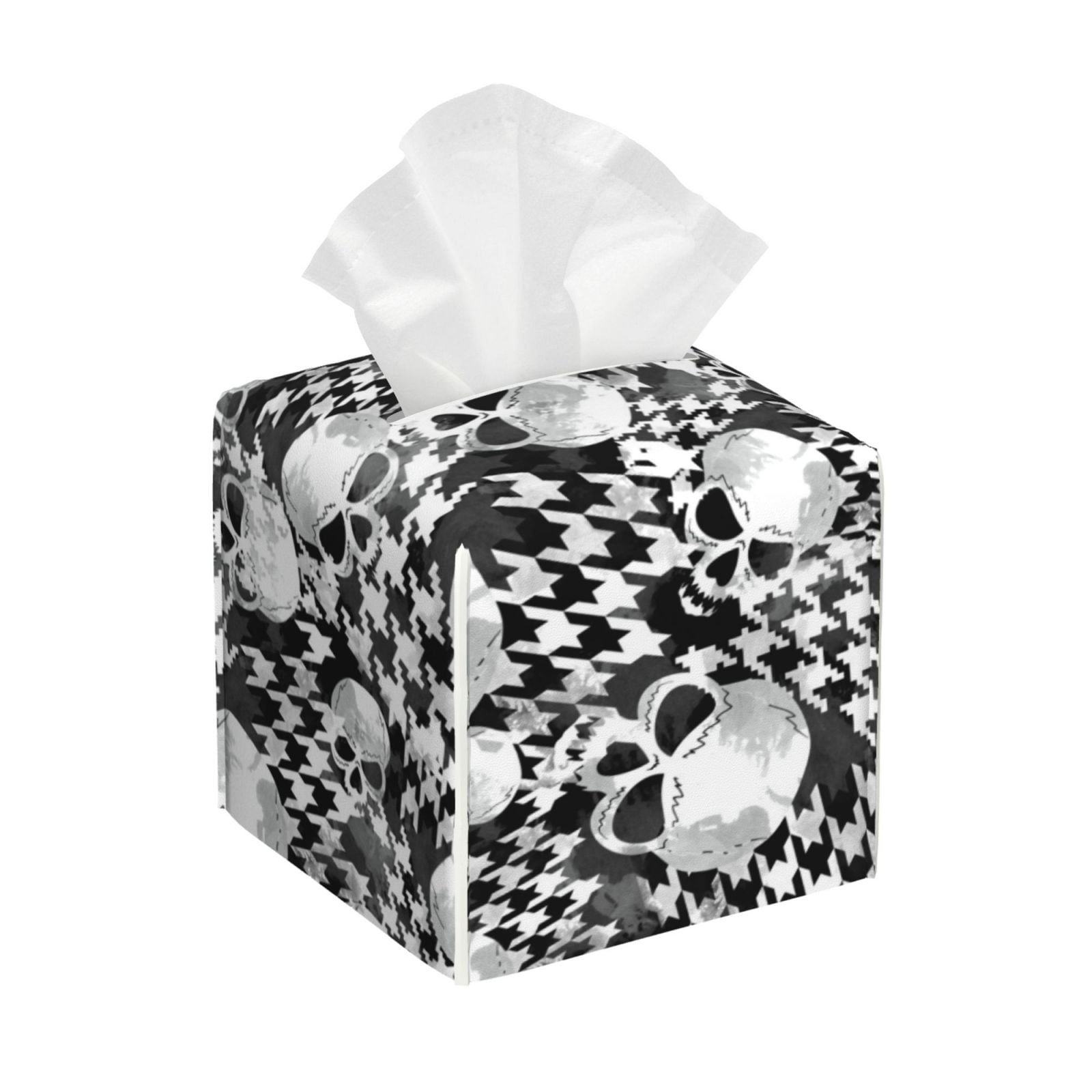 Tissue Box Cover - halloween skull print Modern Square Leather Tissue ...