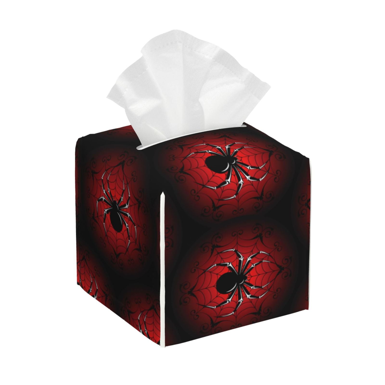 Tissue Box Cover, halloween spider web Leather Tissue Box Holder ...