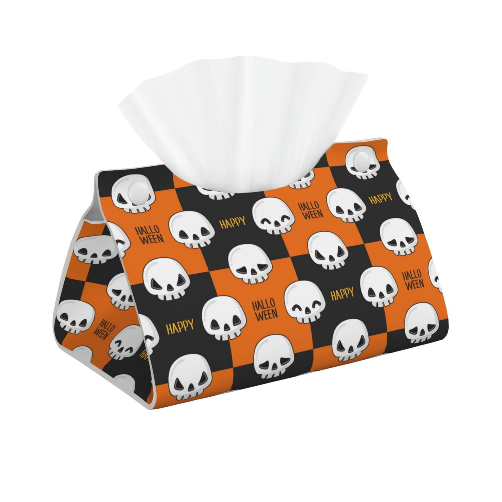 Tissue Box Cover, happy halloween skull Leather Rectangular Tissue ...