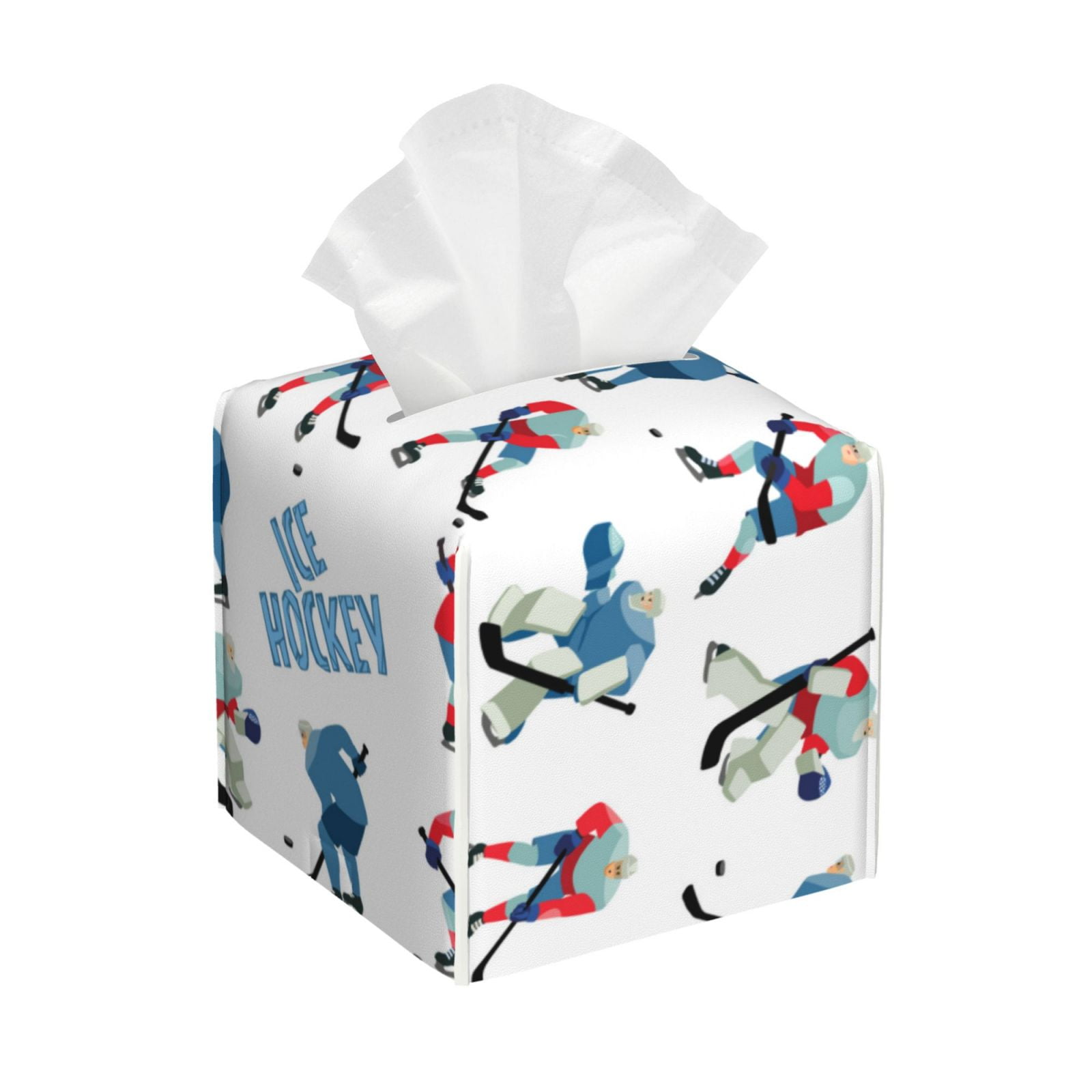 Tissue Box Cover - ice hockey player cool Modern Square Leather Tissue ...