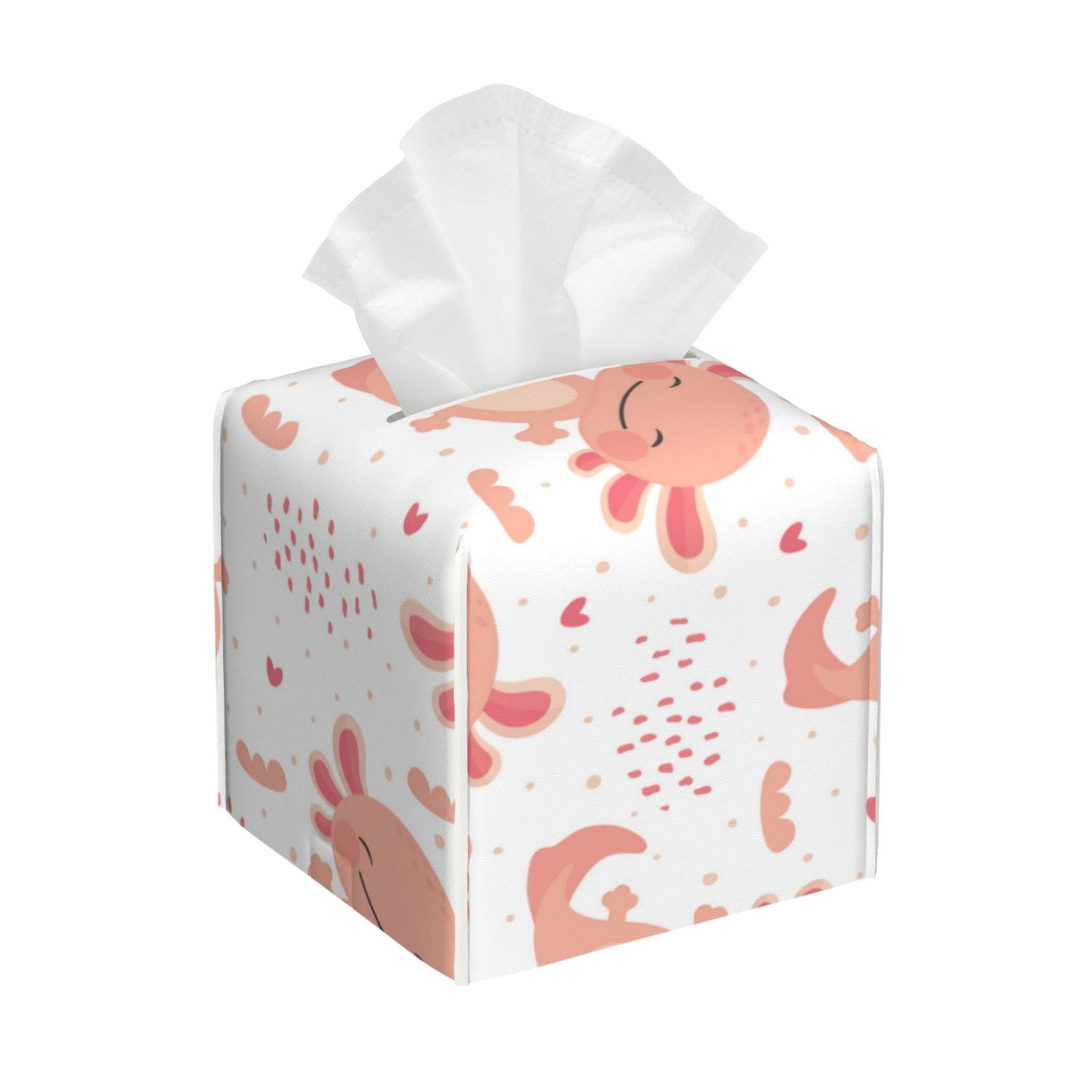 Tissue Box Cover, kawaii axolotl cute cartoon Leather Tissue Box Holder ...