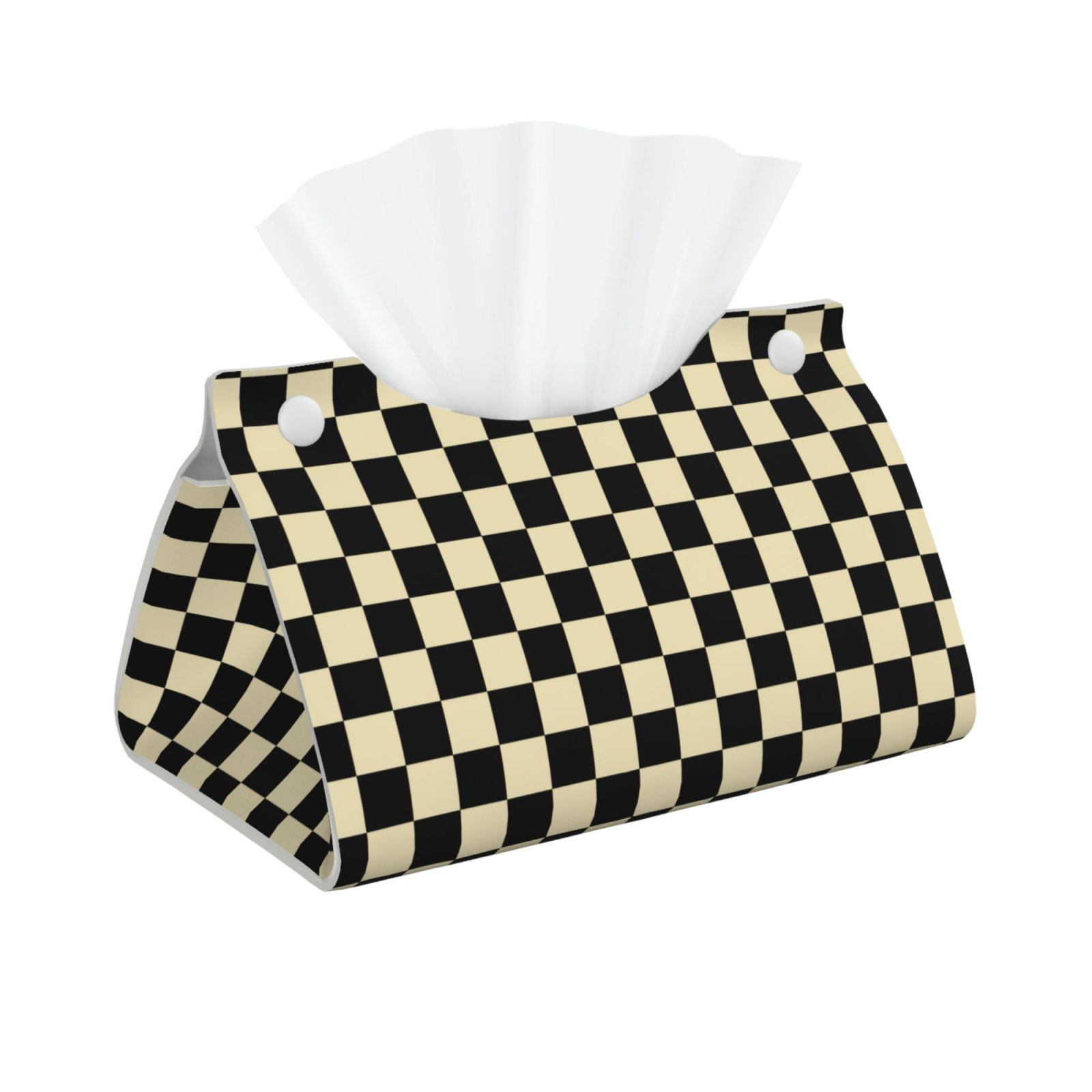 Tissue Box Cover khaki black checkered Tissues Boxes Holder Organizer ...