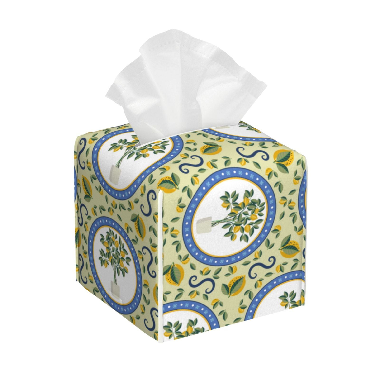 Tissue Box Cover lemon leaves Sicilian style Tissues Boxes Holder ...