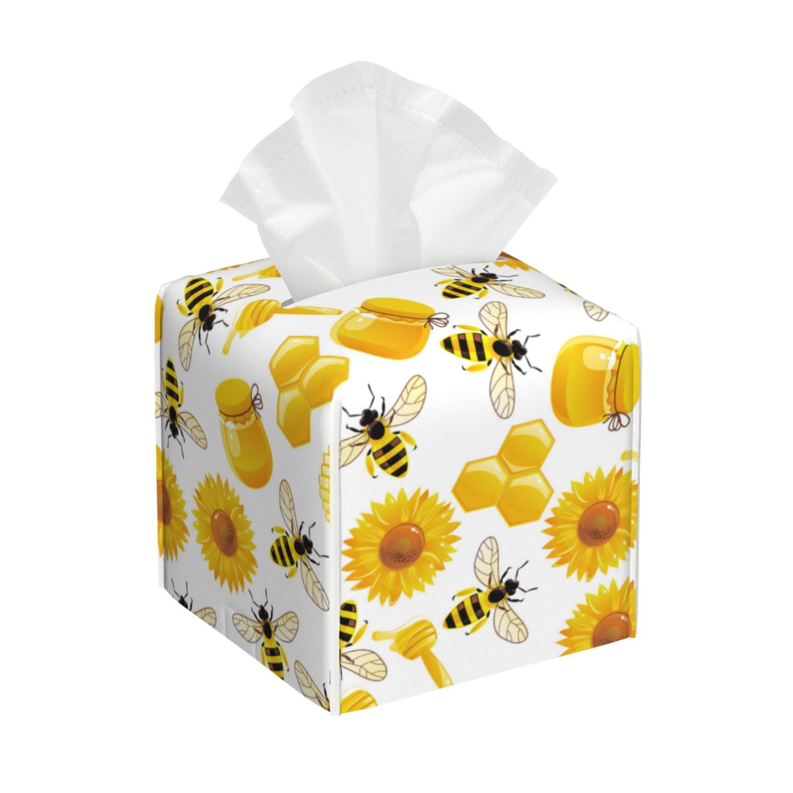 Tissue Box Cover, lively cartoon bees honey Leather Tissue Box Holder ...