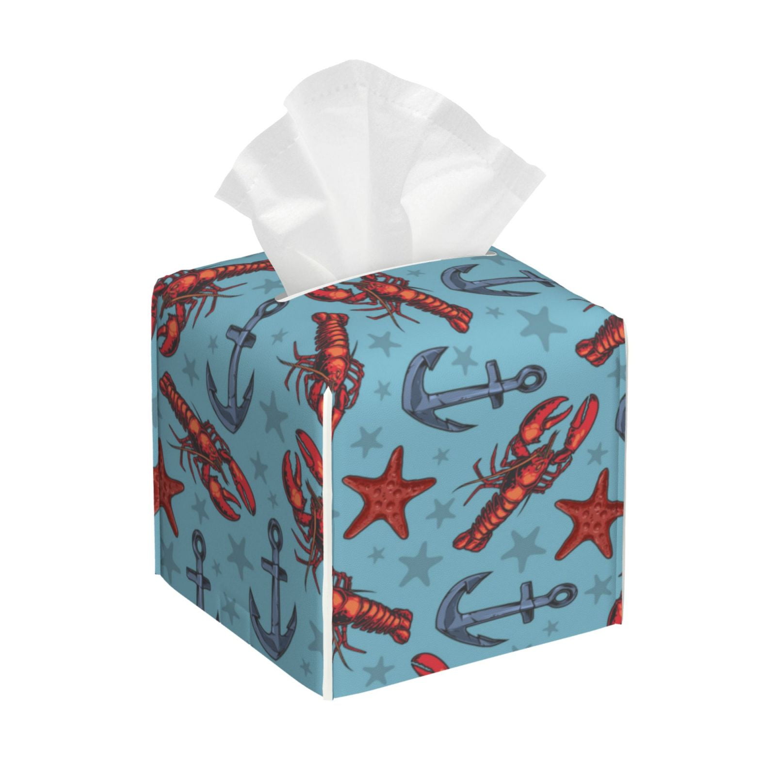 Tissue Box Cover lobsters anchor starfish blue Tissues Boxes Holder ...