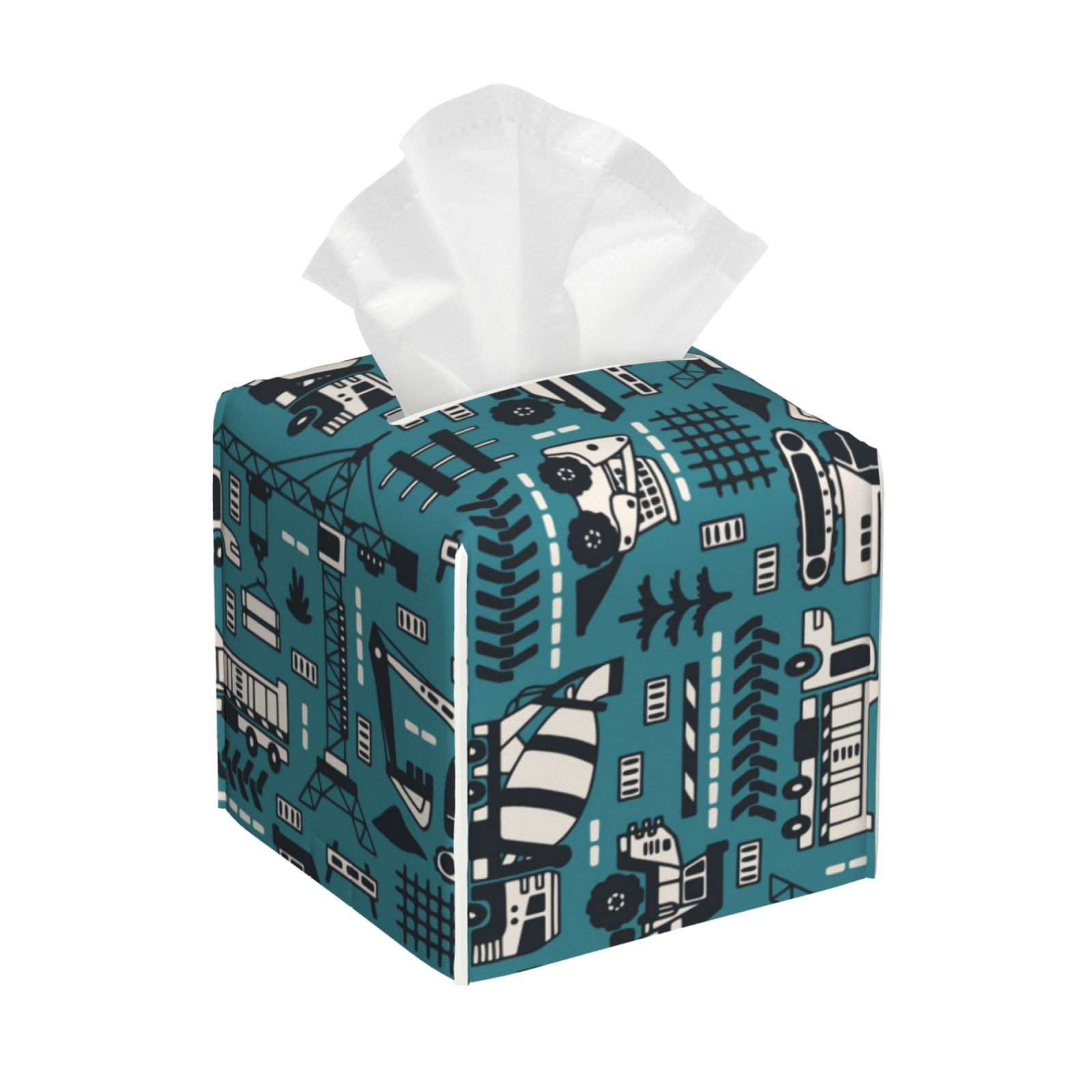 Tissue Box Cover, modern excavator Leather Tissue Box Holder Square for ...