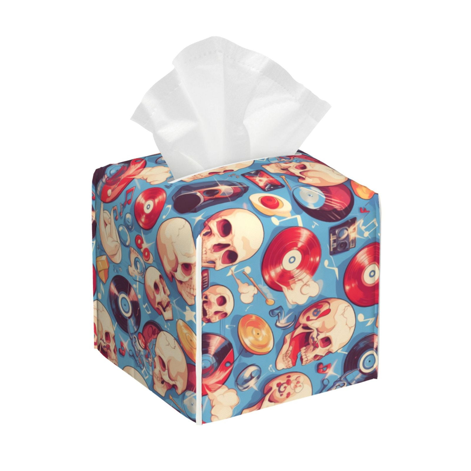 Tissue Box Cover music Skull record Retro Tissues Boxes Holder ...