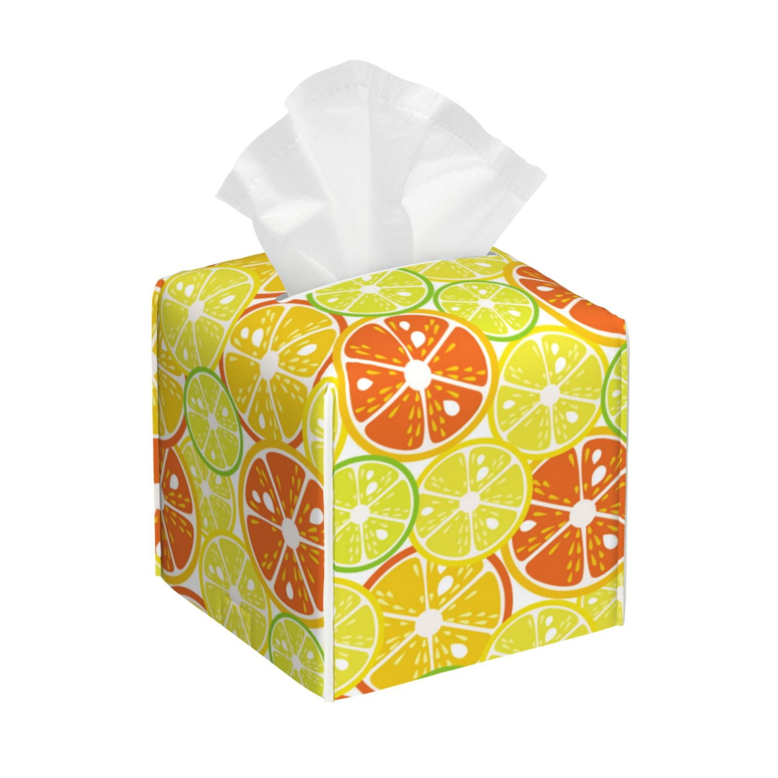 Tissue Box Cover orange Lemon Tissues Boxes Holder Organizer, Leather ...