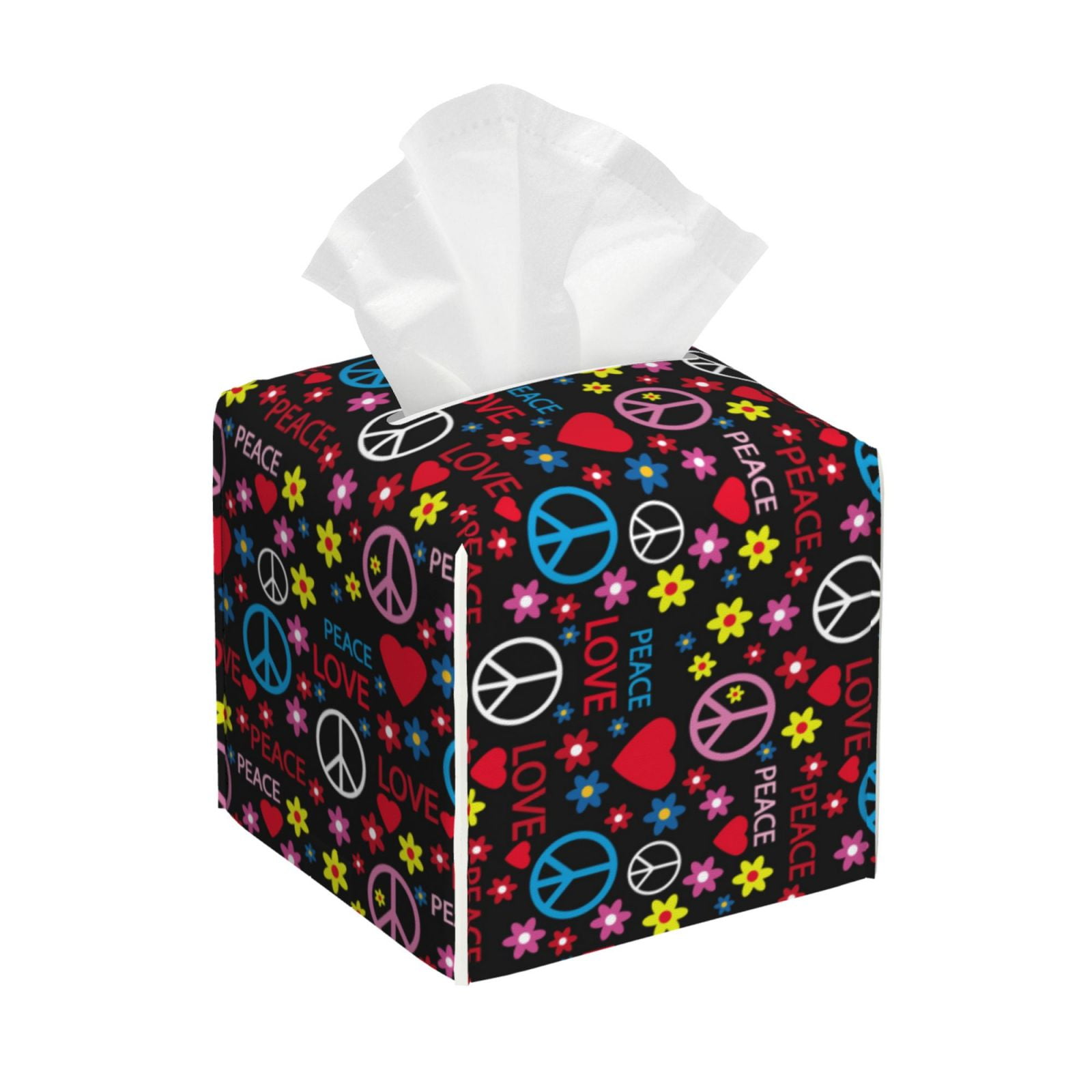 Tissue Box Cover peace sign love flower heart Tissues Boxes Holder ...