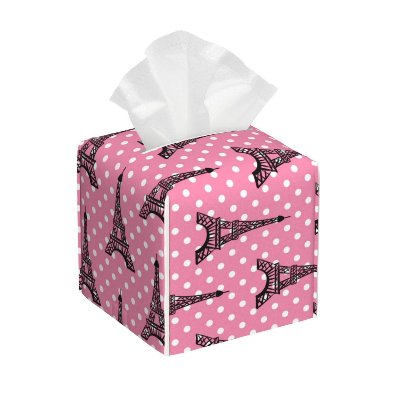 Tissue Box Cover polka dot Eiffel Tower Tissues Boxes Holder Organizer ...