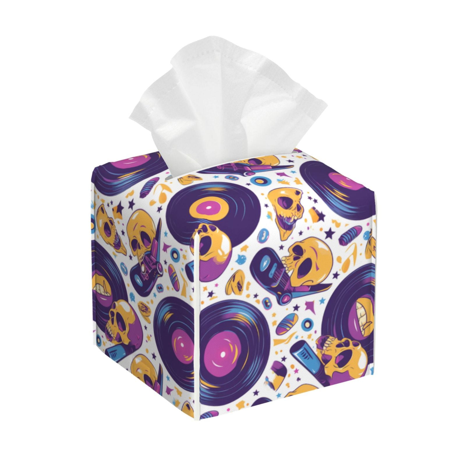 Tissue Box Cover record rock Skull star Tissues Boxes Holder Organizer ...