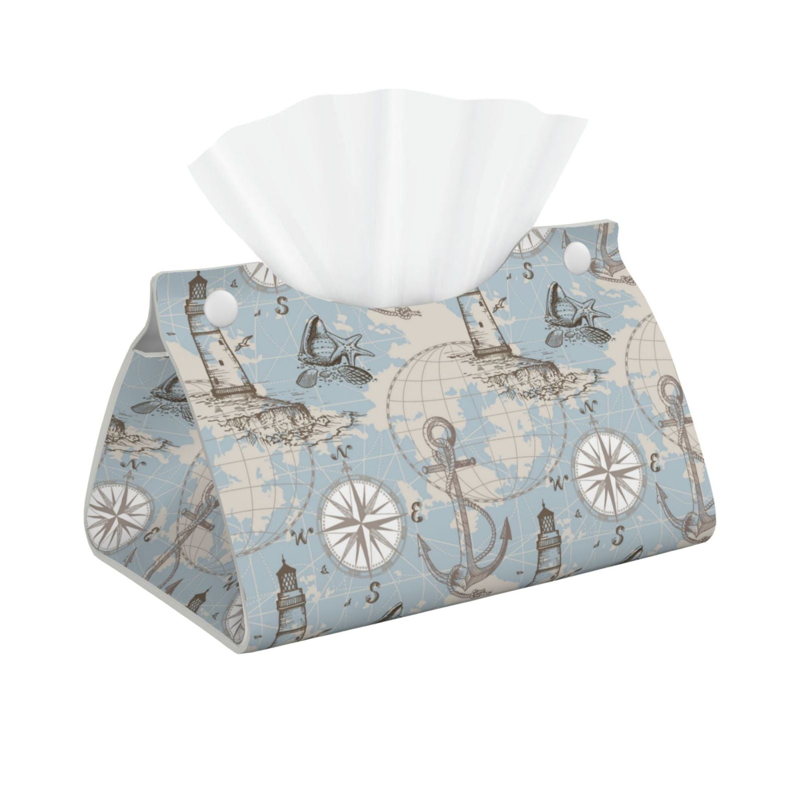 Tissue Box Cover, vintage Lighthouse anchor cool Leather Rectangular ...