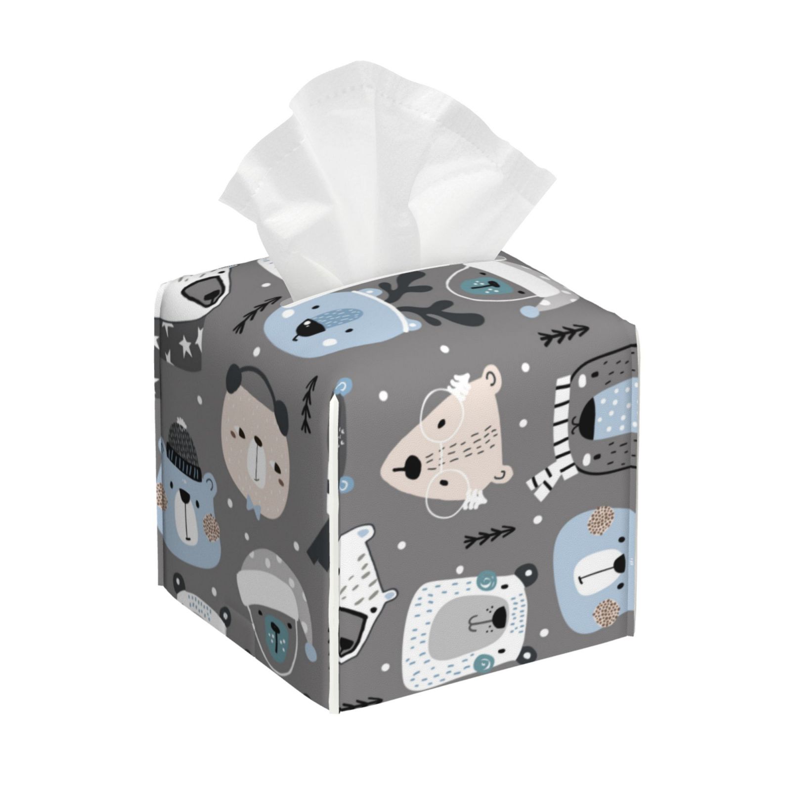 Tissue Box Cover, winter Scarf cute beer Leather Tissue Box Holder ...
