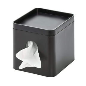 "Essentra Home Matte Black Tissue Box Cover, Square Design, Polyresin ...