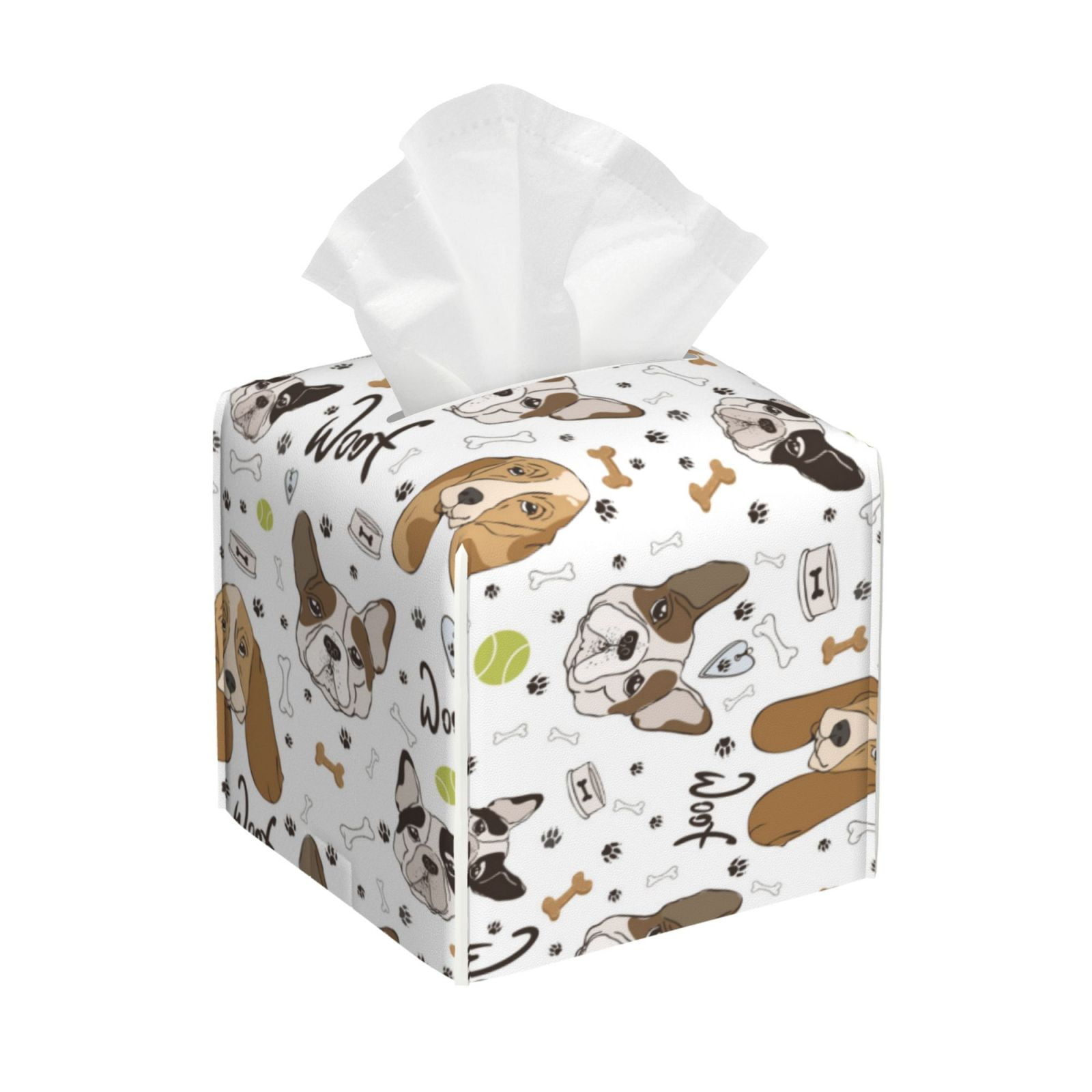 Tissue Box Cover woof Cute Dog Puppy Tissues Boxes Holder Organizer ...
