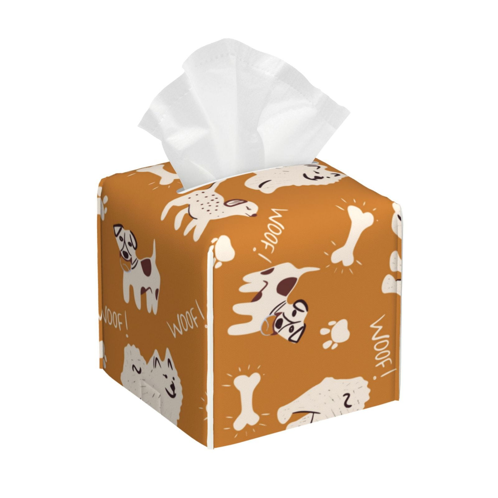 Tissue Box Cover woof Dog Puppy Tissues Boxes Holder Organizer, Leather ...