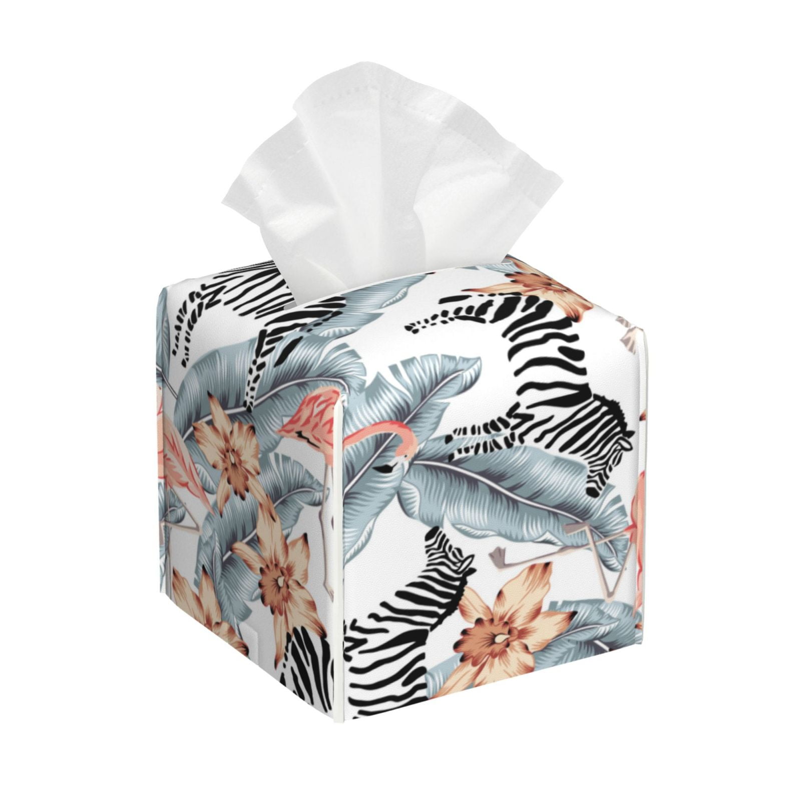 Tissue Box Cover zebra flamingo orchid palm leaves Tissues Boxes Holder ...