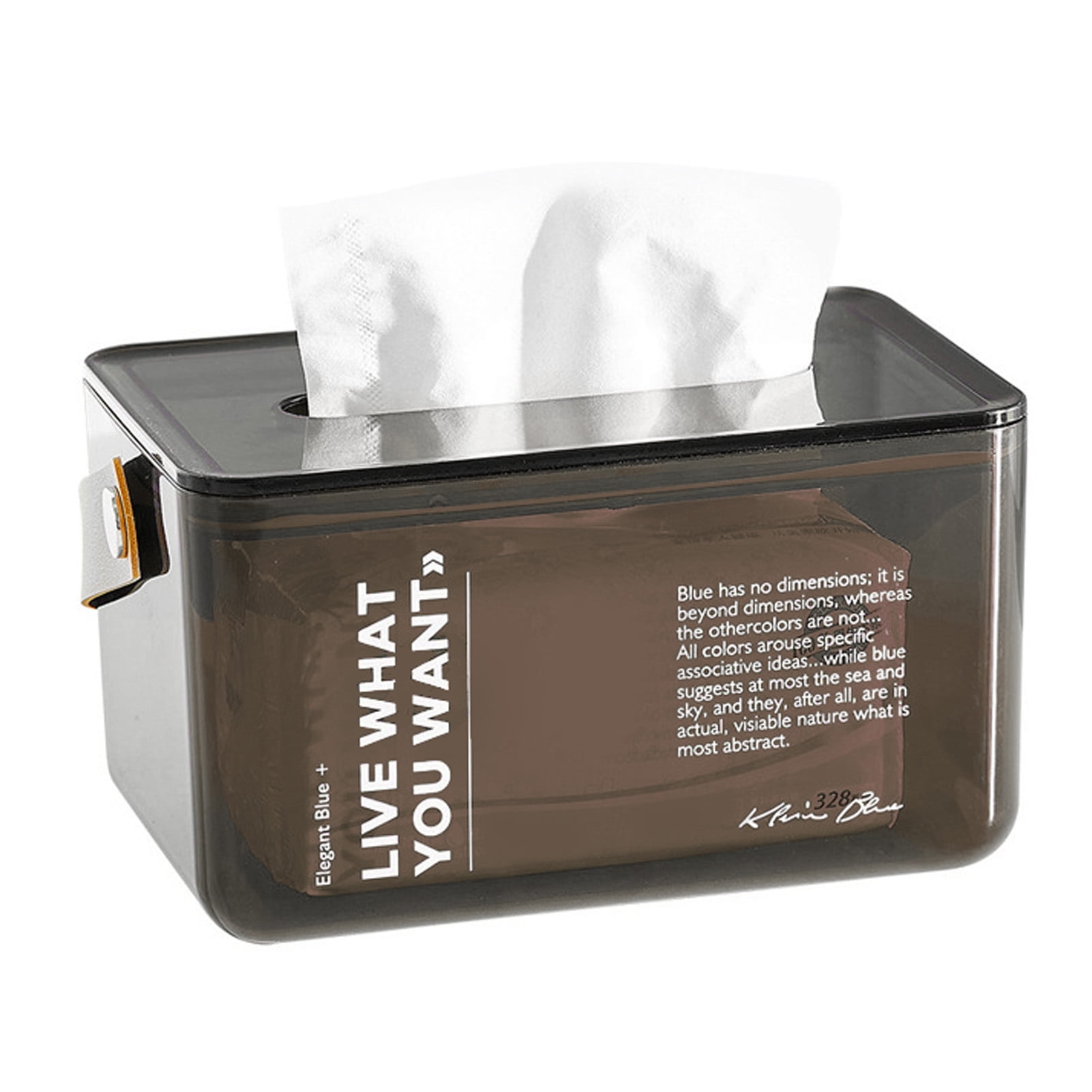 Tissue Box Handle Design Flat Bottom Transparent Texture PET PU ...