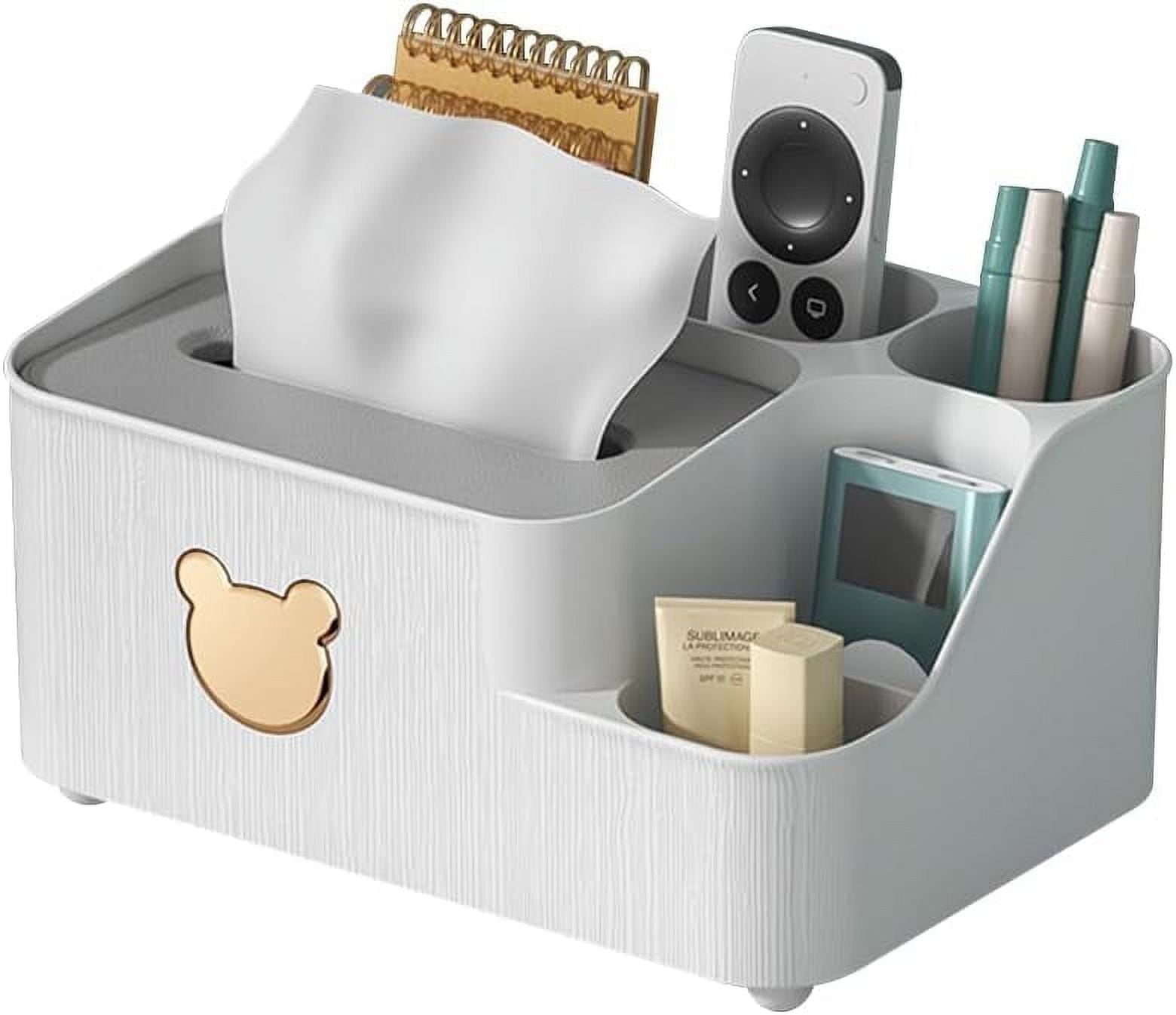 Tissue Box Organizer, with Side Organizer, Facial Tissue Holder ...