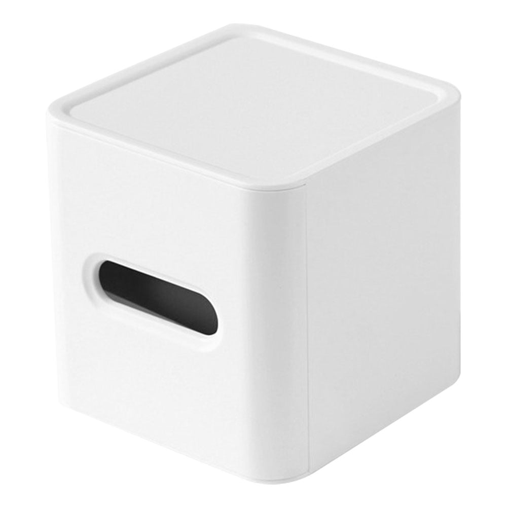 COMPUKAS Bathroom Tissue Box Cover White Plastic For Dressing Table ...