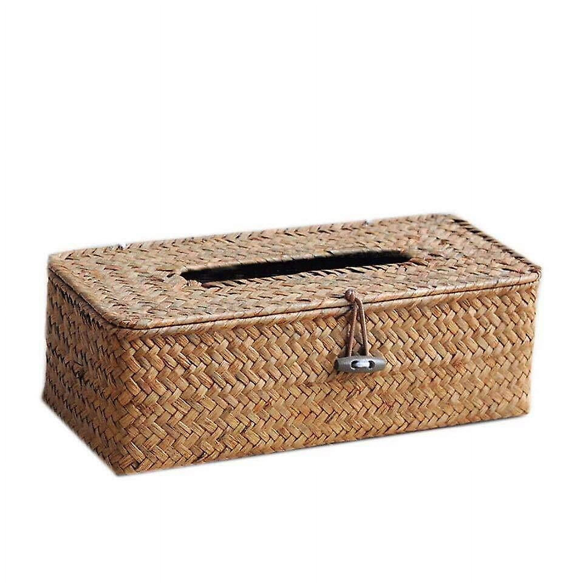 Tissue Box Rectangular Natural Seaweed Woven Tissue Box Rural Tissue ...