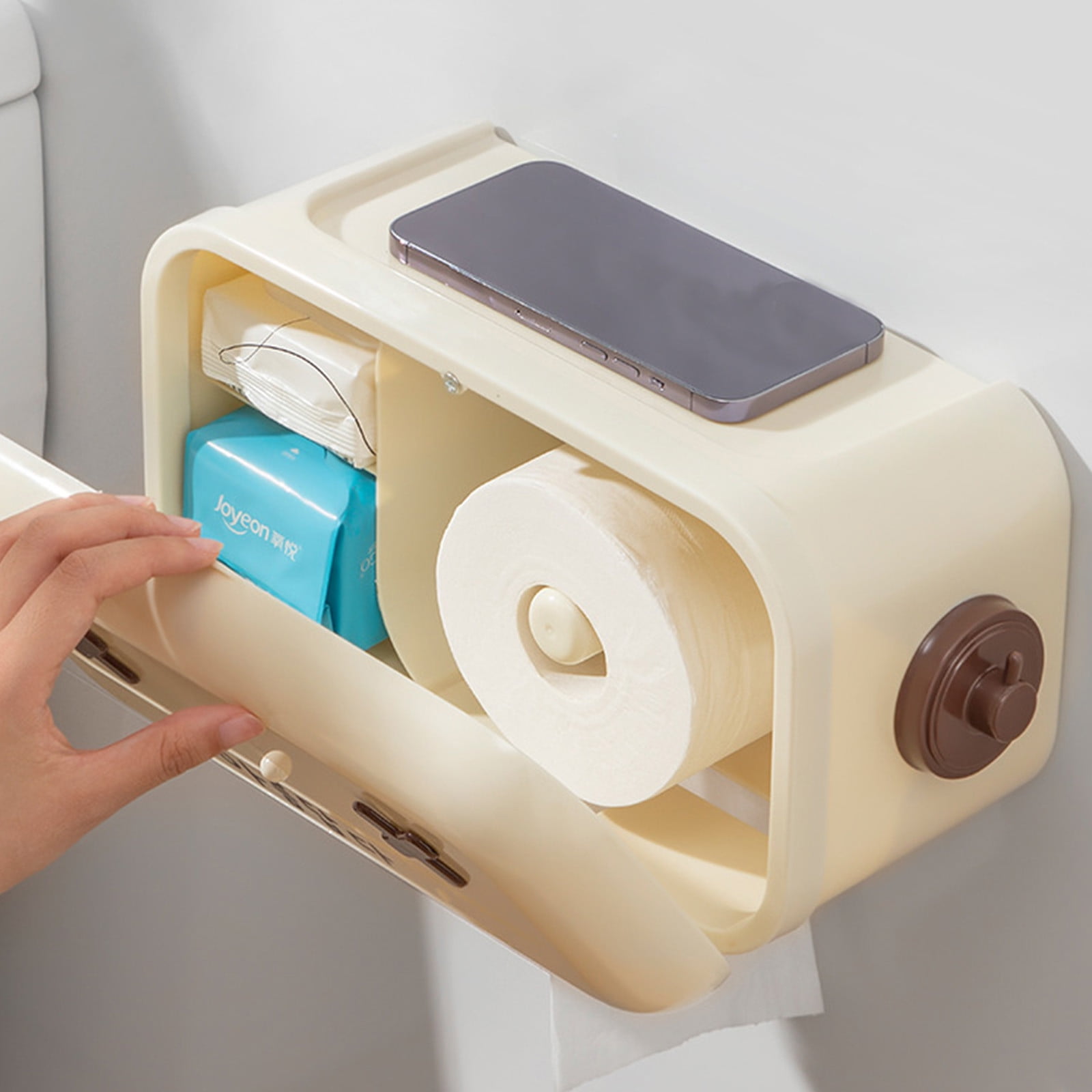 Tissue Box Shelf Cabinet Organizer With Shelves And Doors Over The ...