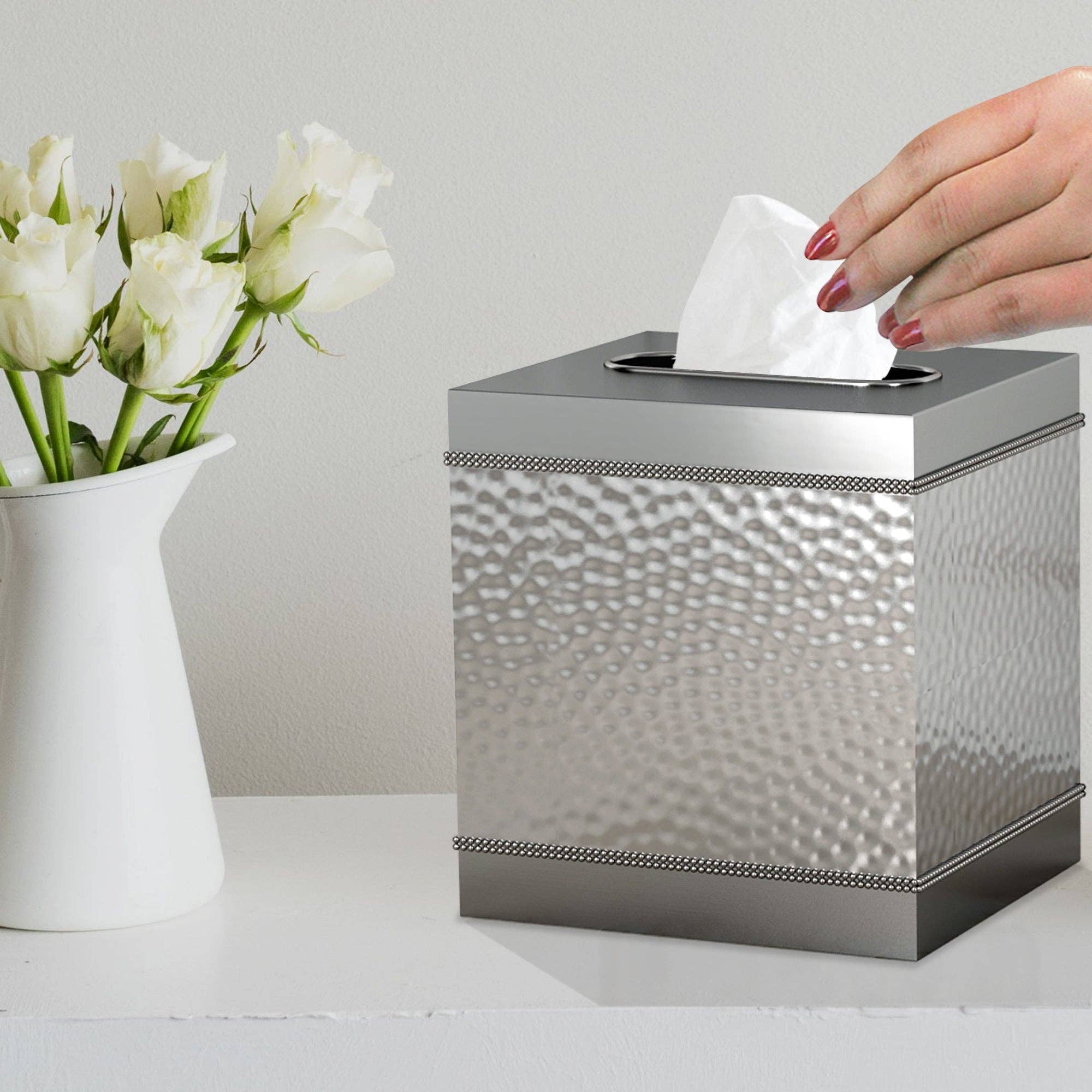 Tissue Box | Square Metal Paper Facial Tissue Box Cover Holder ...