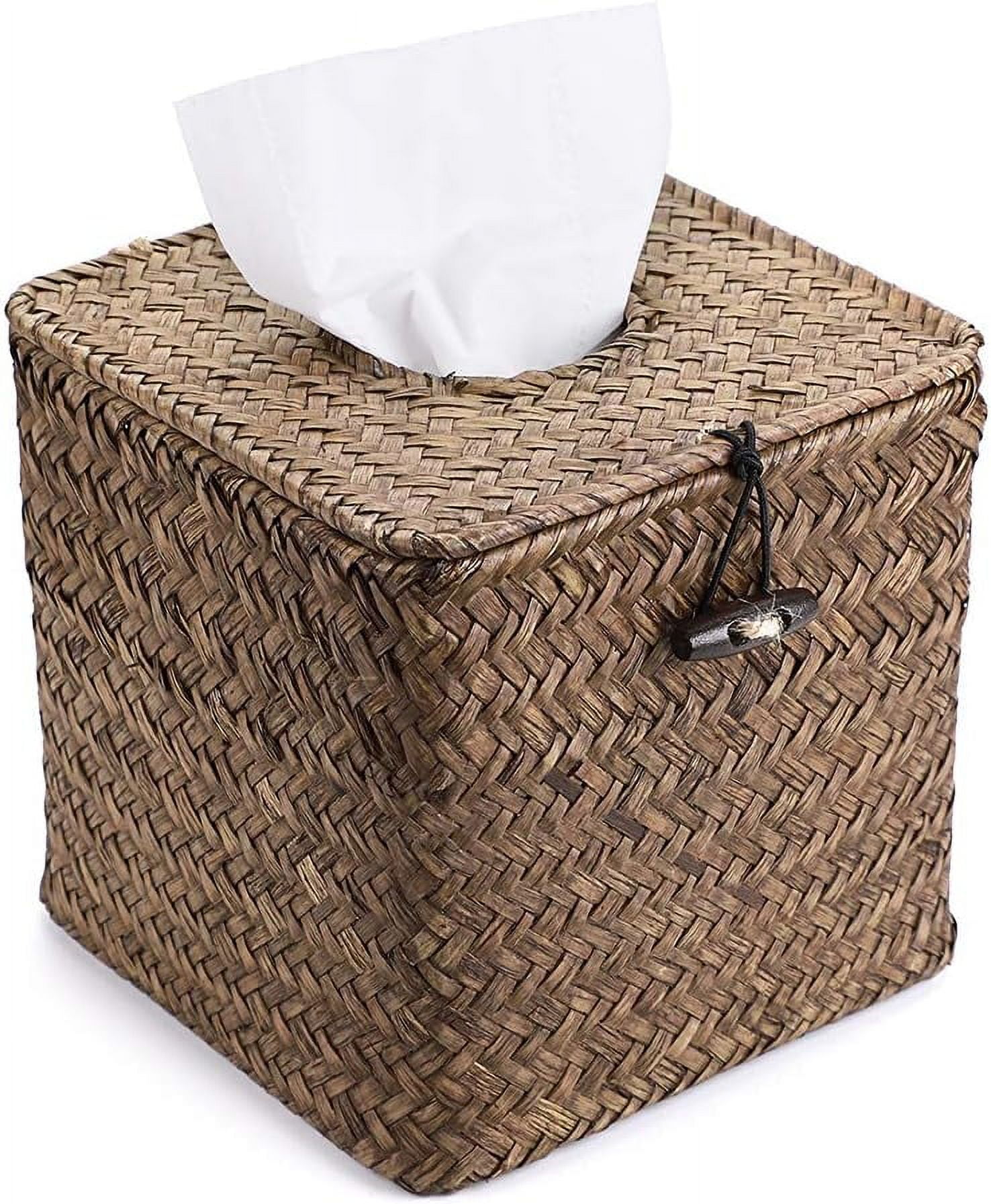 ZDWQFA, Tissue Box, 5.51x5.51x5.51 inch, Seagrass Square Cover ...