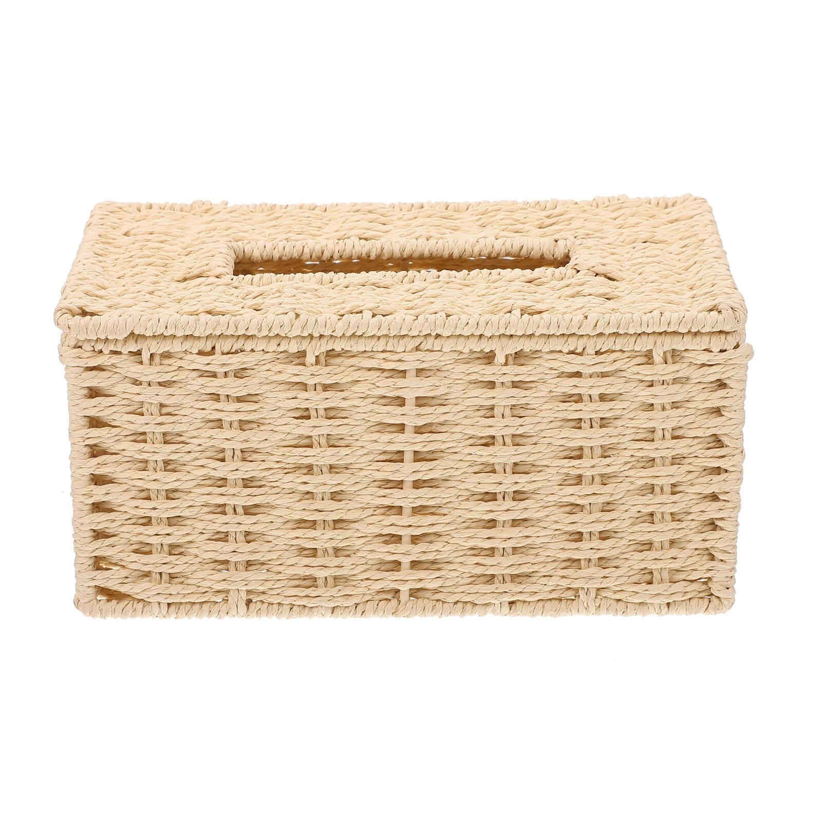 Tissue Box Woven Cover Holder Storage Basket Paper Napkin Dispenser ...