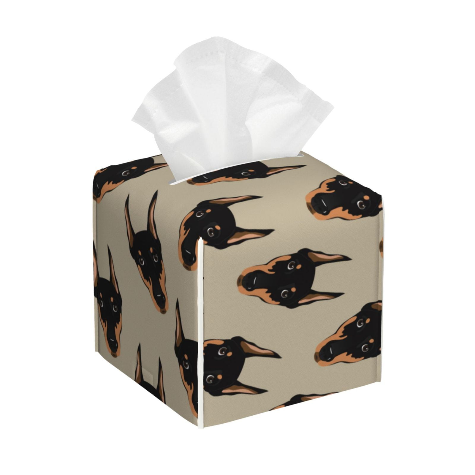 Tissue Cute Black Dog Box Cover Holder, Square by Xecao - Leather ...