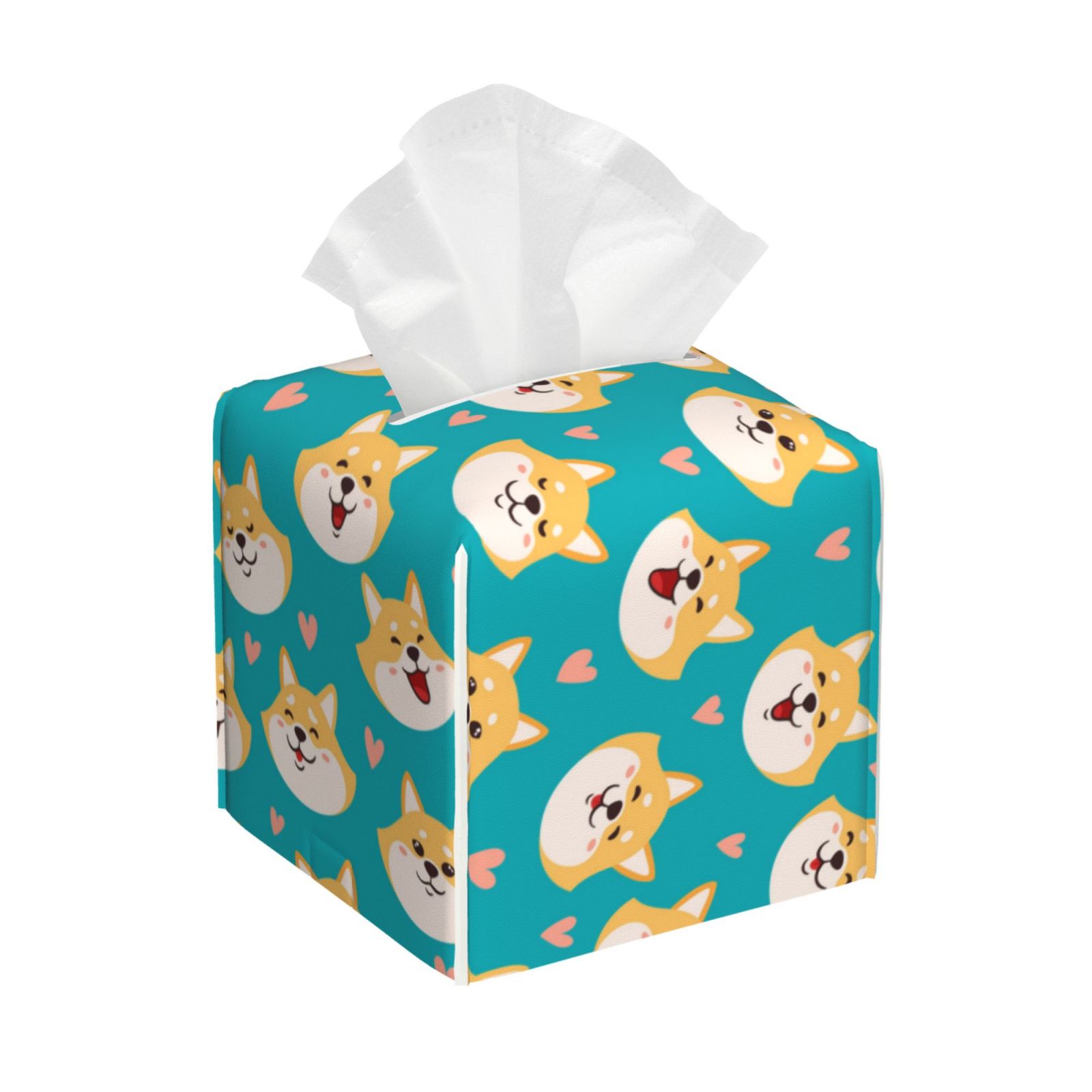 Tissue Cute Shiba1 Box Cover Holder, Square by Xecao - Leather ...