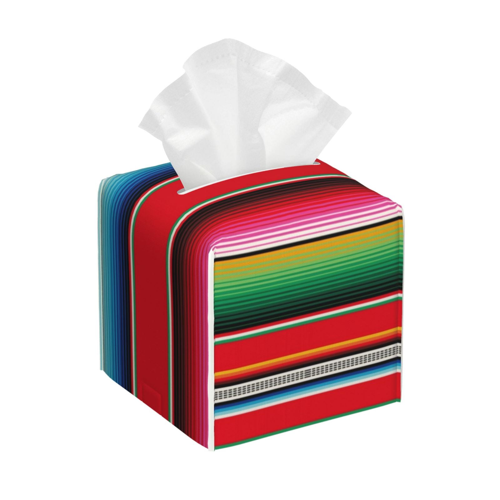 Tissue Mexican Serape Blanket Stripes Box Cover Holder, Square by Xecao ...