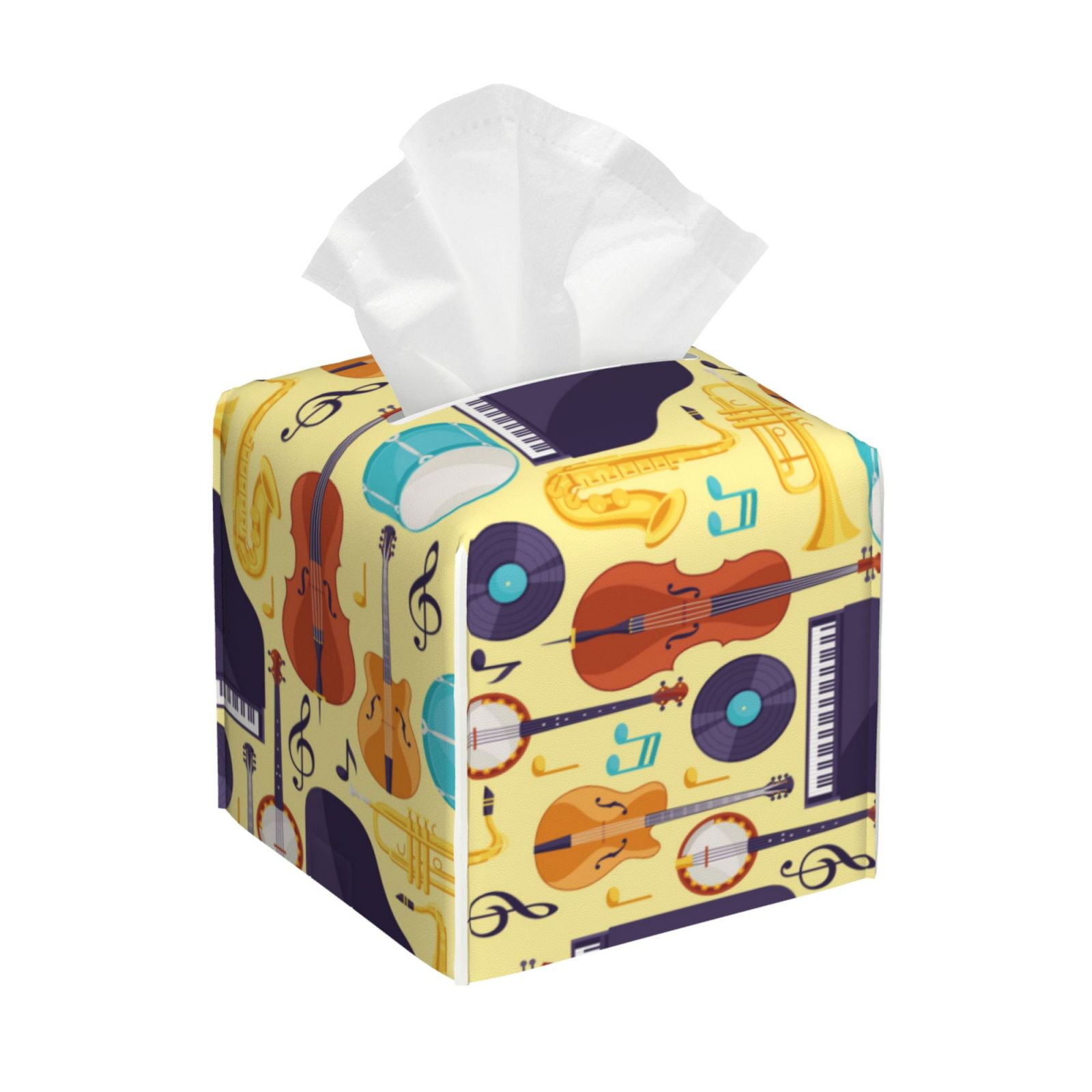 Tissue Musical Instruments Box Cover Holder, Square by Xecao - Leather ...