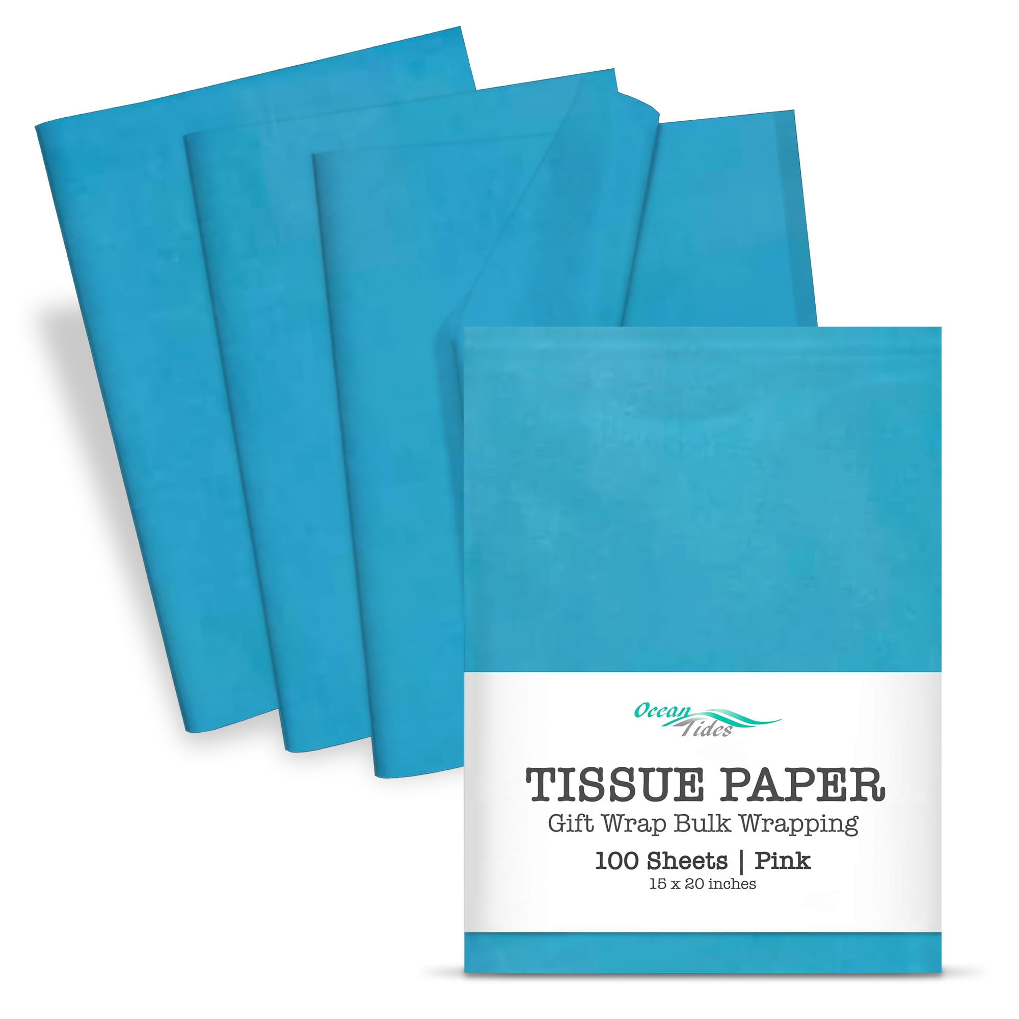 Ocean Tides Tissue Paper Gift Wrap Bulk 100 Sheets Light Blue 15x20 ...