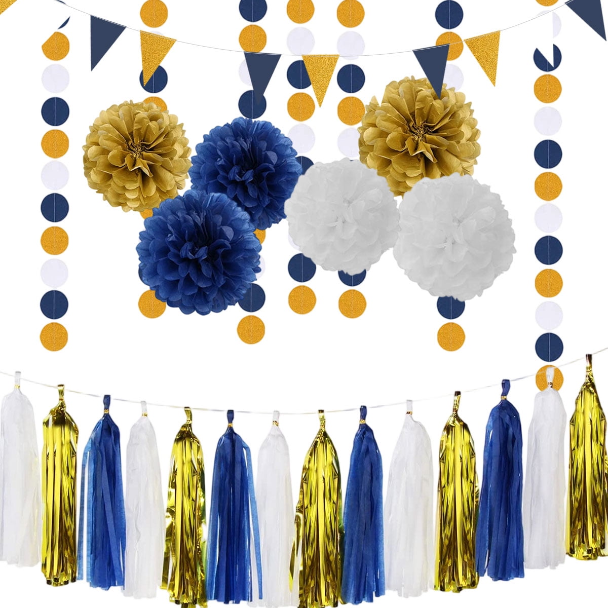 Tissue Paper Pom Poms Streamers Tassel Garland Banner Flowers Party ...