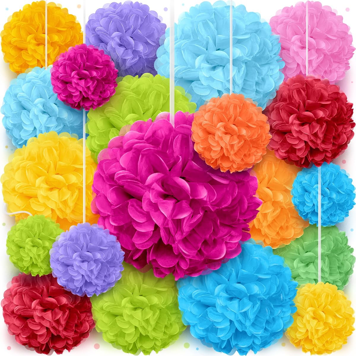 Tissue Paper Pom Poms YPF5 - Large Tissue Paper for Fiesta Parties ...