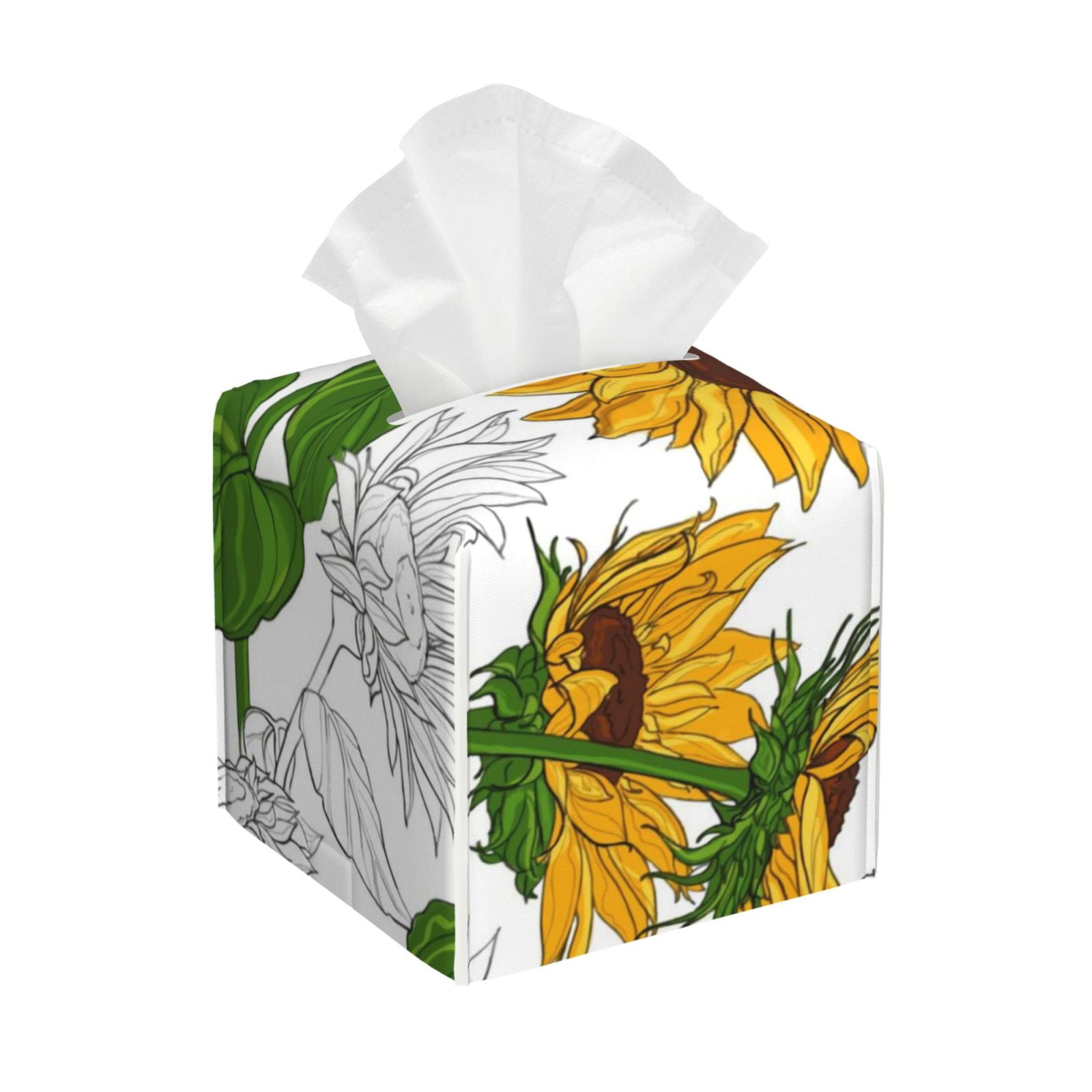 Tissue Plump Sunflower And Sketch Box Cover Holder, Square by Xecao ...